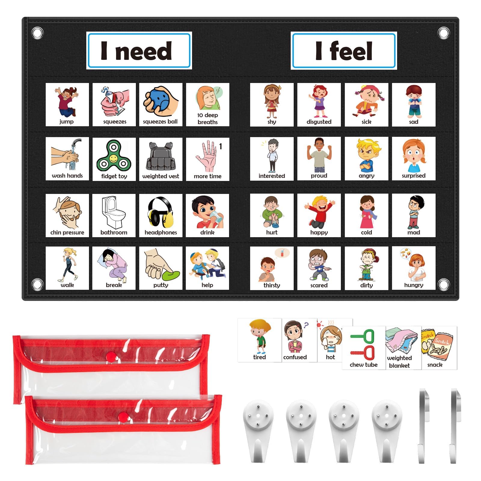 Buy KIKIGOAL Feelings Chart For Preschool Teacher Supplies With 36 ...