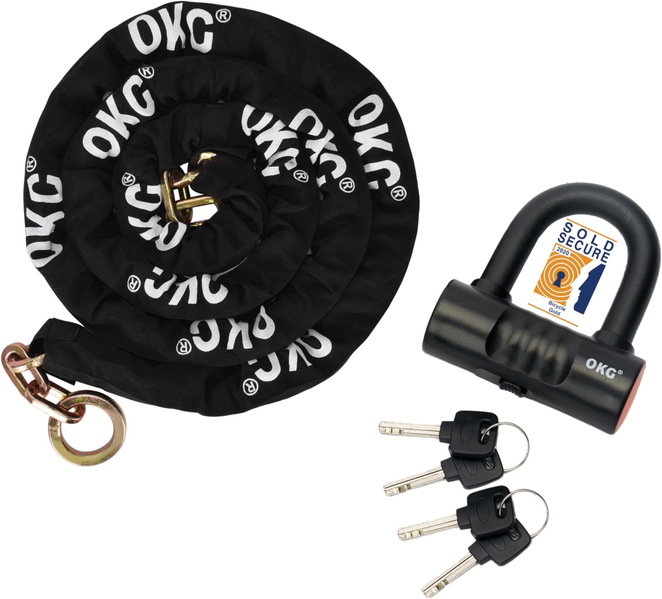 Amazon.com: OKG High Security Motorcycle Chain Lock, 15lbs, 10ft x 0 ...
