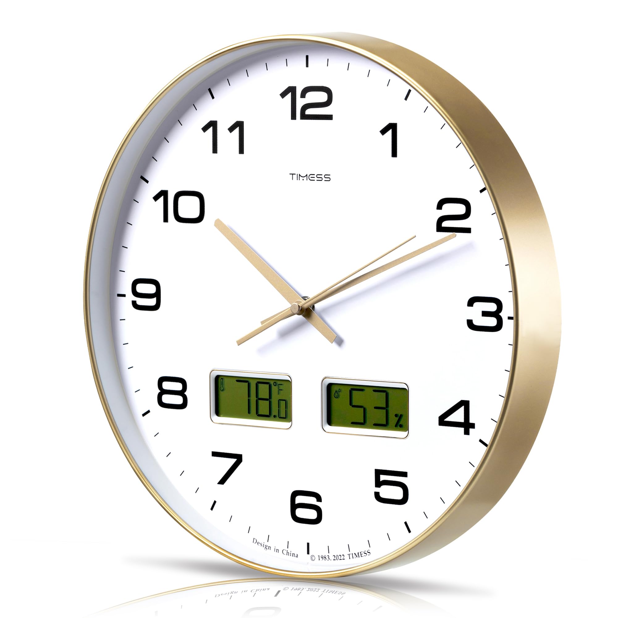 Amazon.com: TIMESS Wall Clock, 14" Large Dial Non-Ticking Silent ...