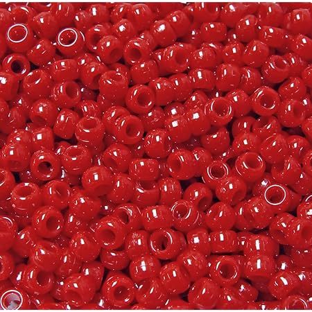 Amazon.com: JOLLY STORE Crafts Red Pony Beads 9x6mm 500pc : Arts ...