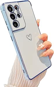 Amazon.com: ZTOFERA Designed for Samsung Galaxy S21 Ultra 5G Case,Cute Plating Edge Love Hearts ...