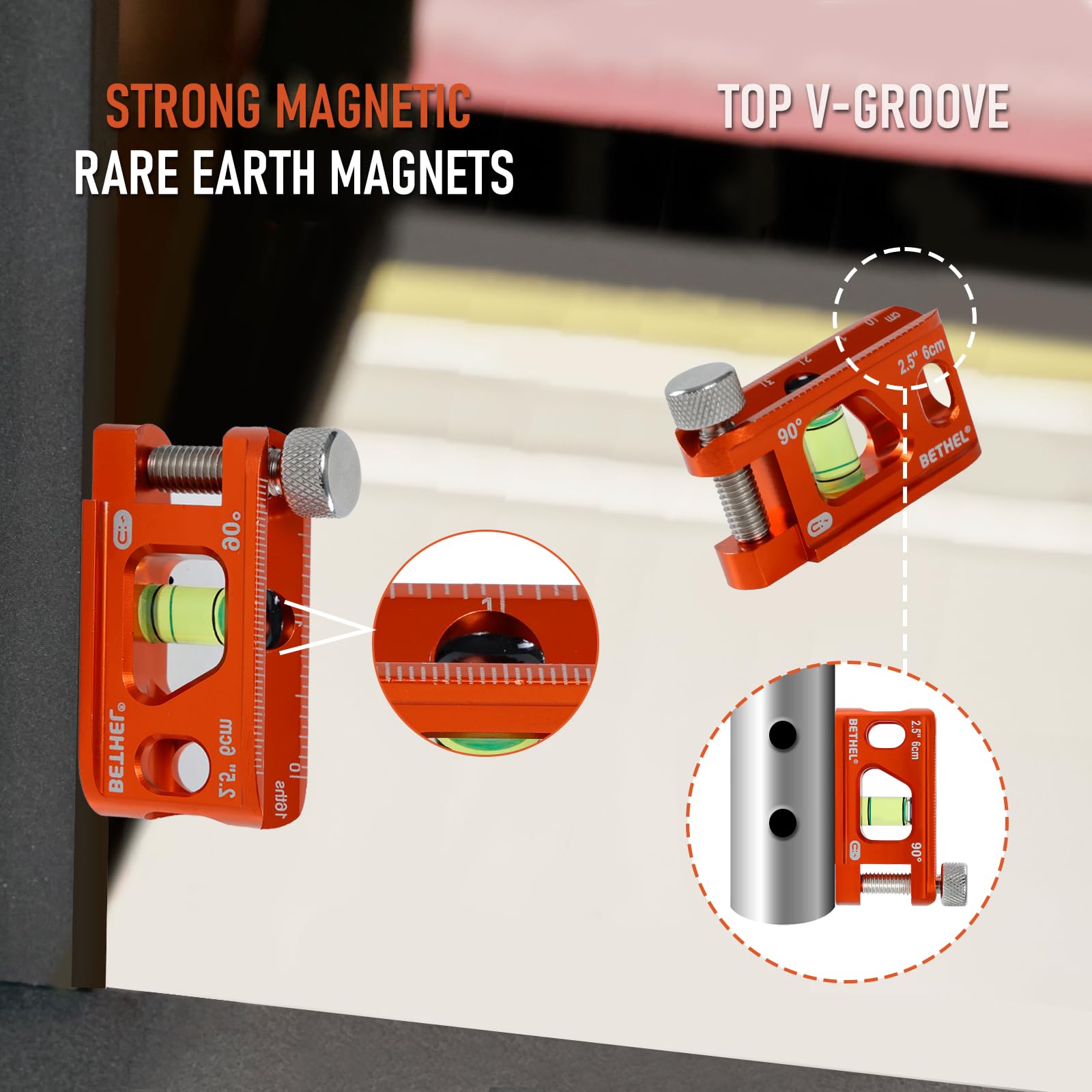 Snapklik.com : BETHEL Conduit Torpedo Level, Magnetic Pipe Mini Level ...