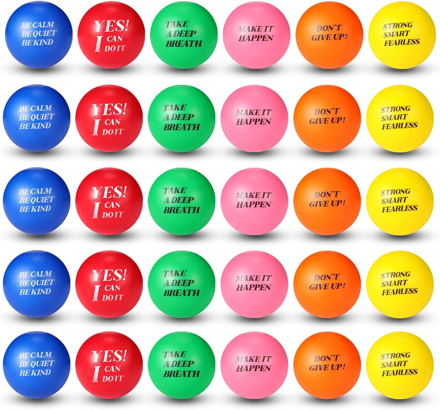 DJFOG 30-Pack Motivational Stress Balls in 6 Colors - 40mm ...