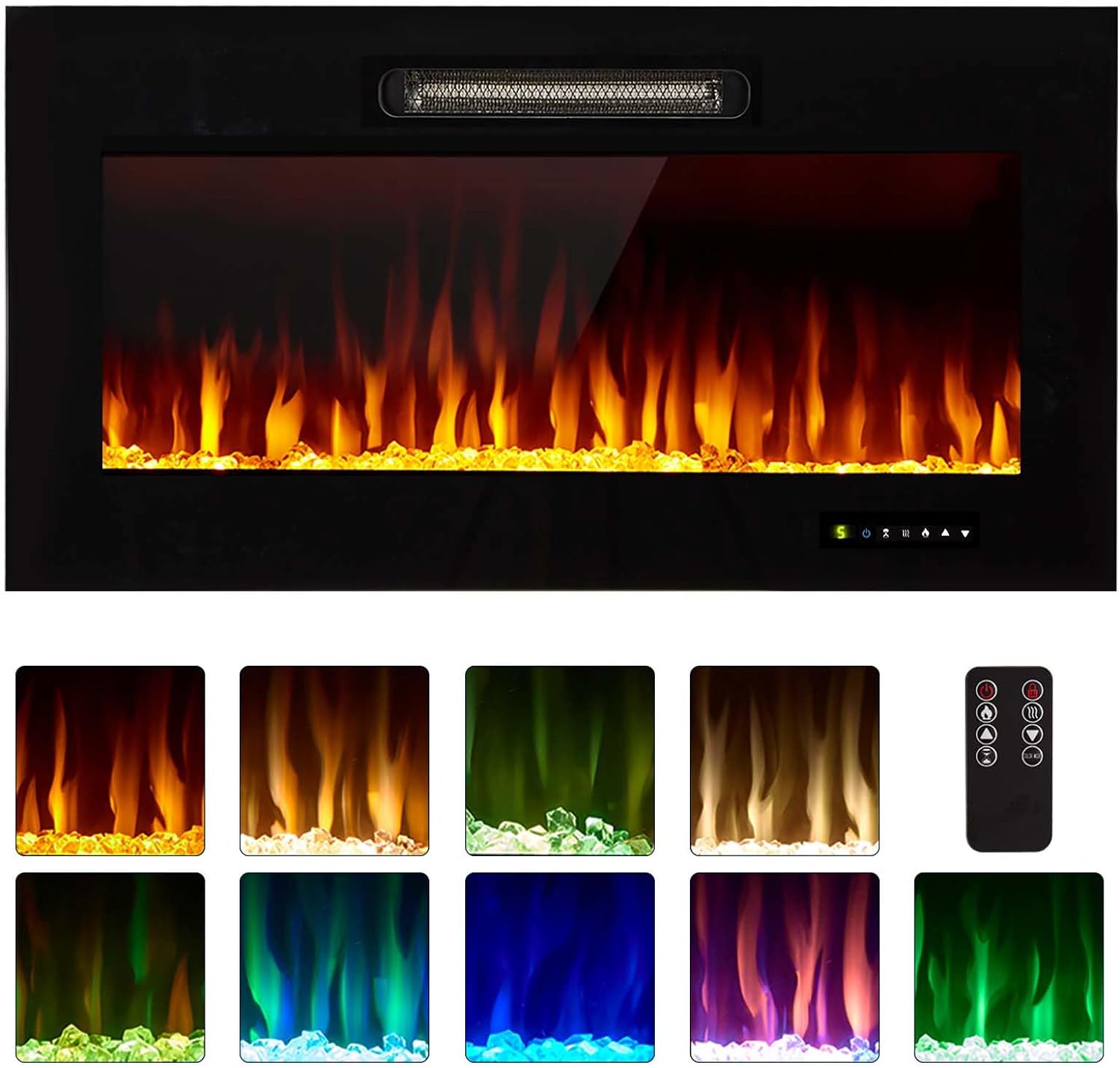 Amazon.com: Homedex 36" Recessed Mounted Electric Fireplace Insert with ...