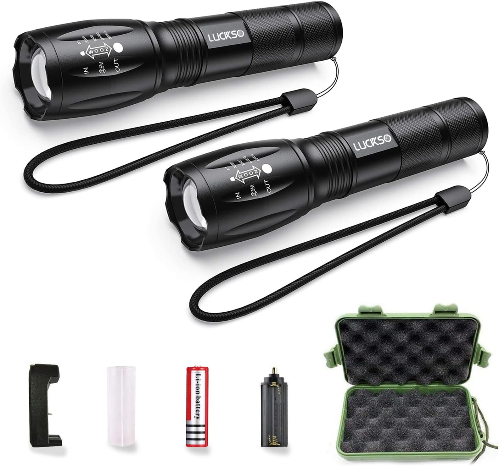 2 PCS Linterna Led Recargable, Lampara de Mano Portátil, Linterna ...