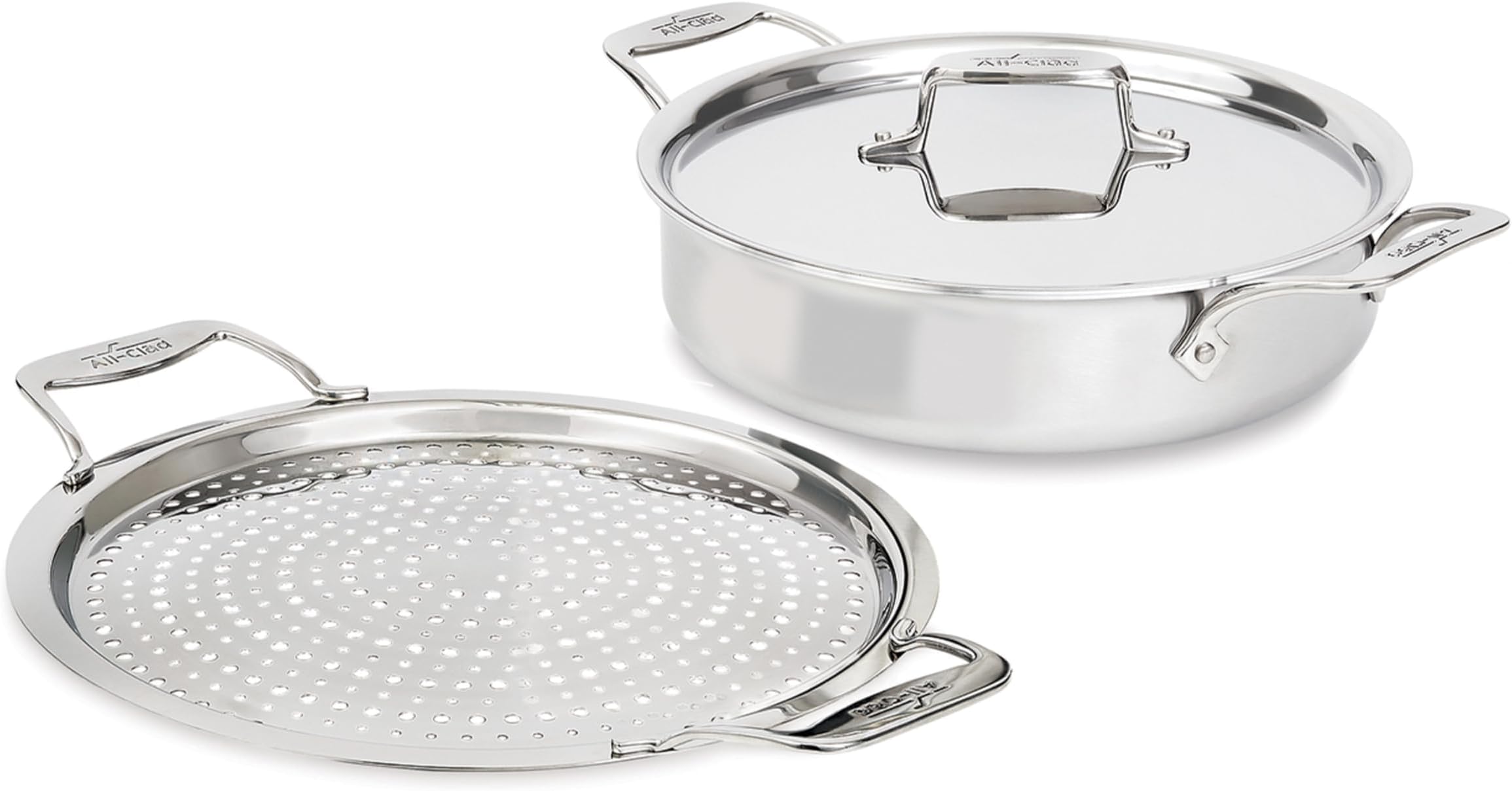 Amazon.com: All-Clad D3 3-Ply Stainless Steel Large Frying Pan 7 Quart ...