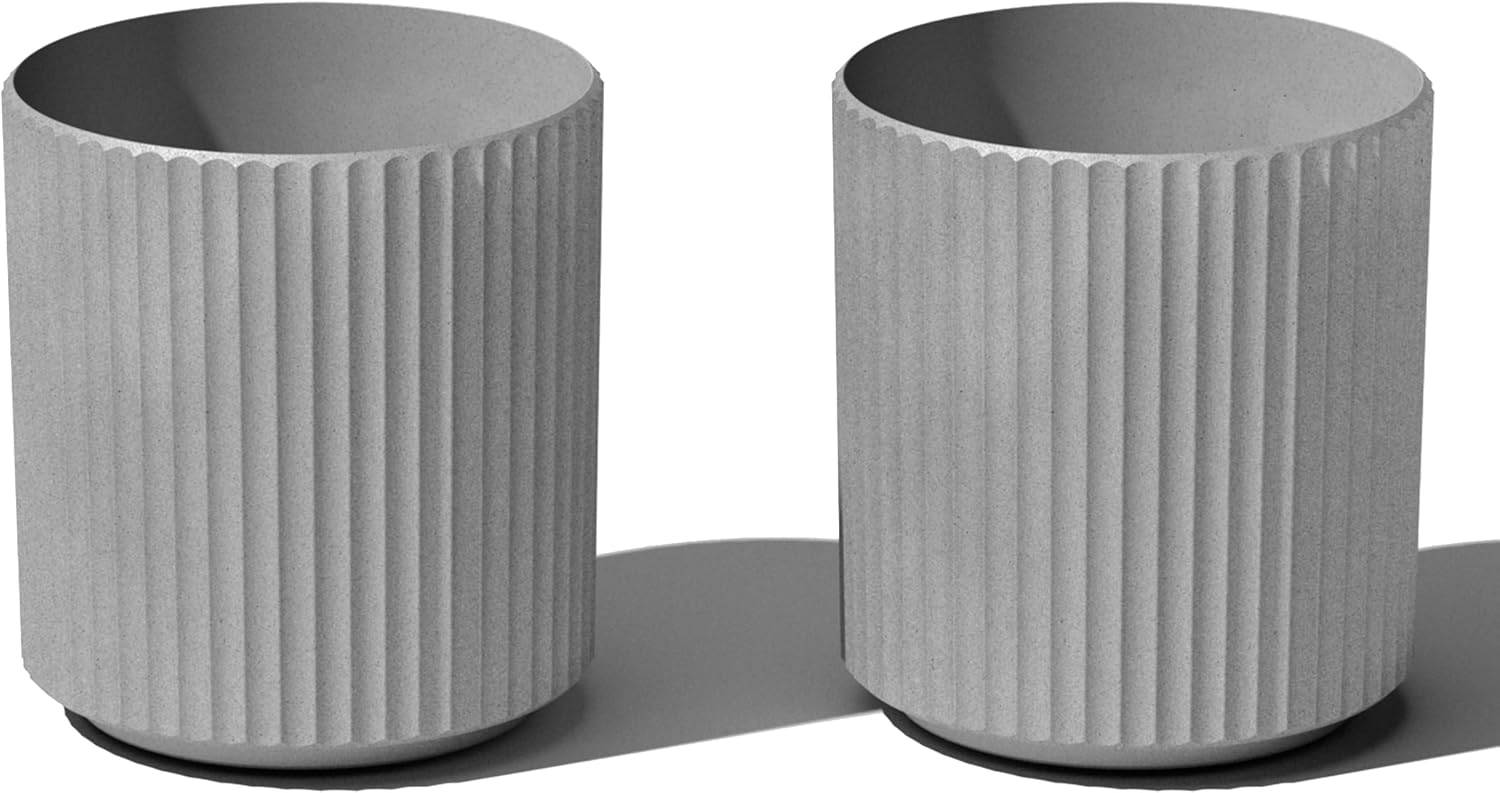 Veradek Mason Series Demi Planter - Round Fluted Planter for Indoor or ...