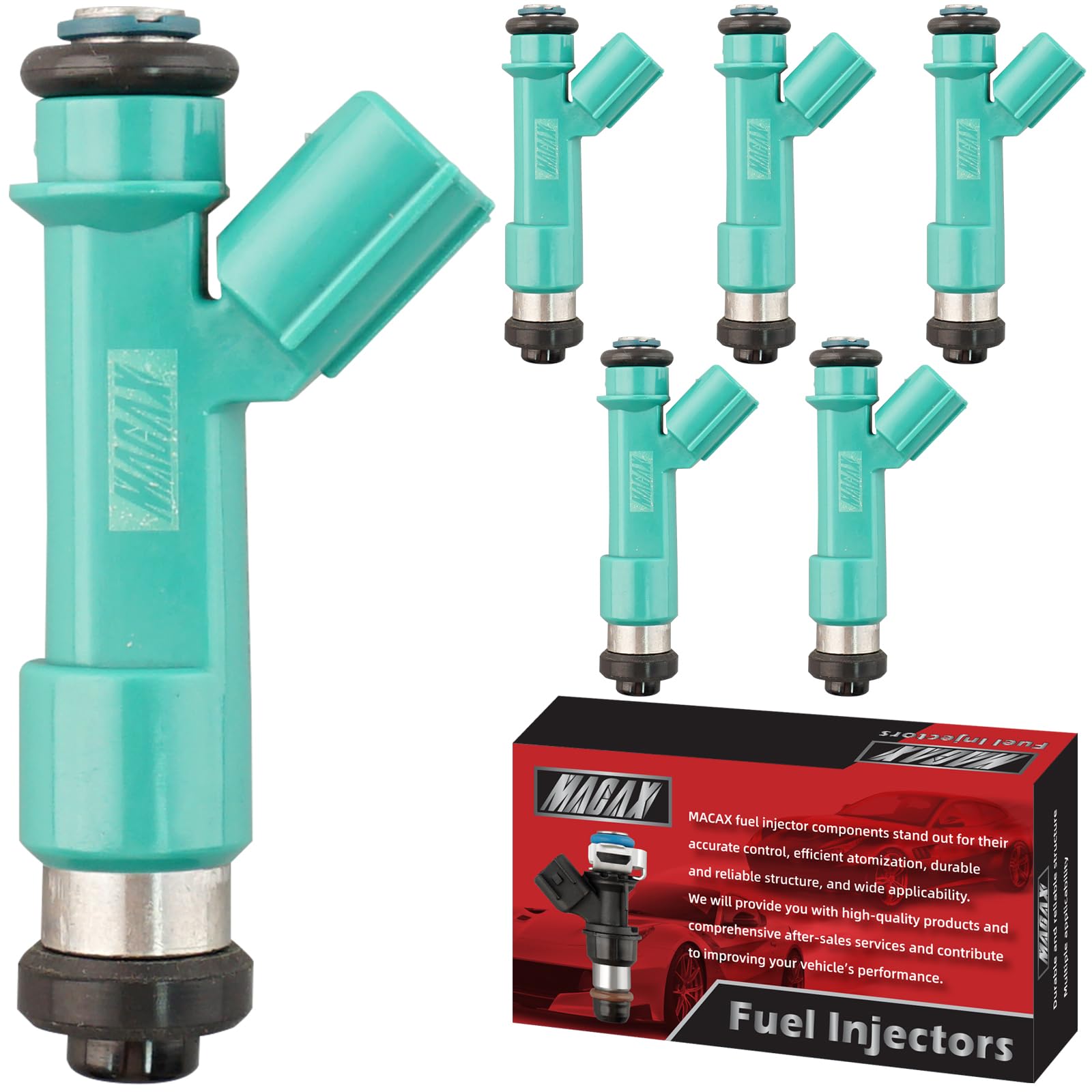 Amazon.com: MACAX Set of 6 Fuel Injectors 23209-39075 FJ787 Replacement ...