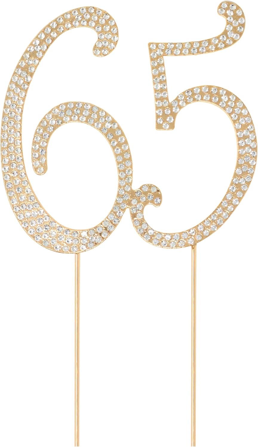 Amazon.com: Honbay 65 Birthday Cake Topper Sparkly Bling Alloy Crystal ...