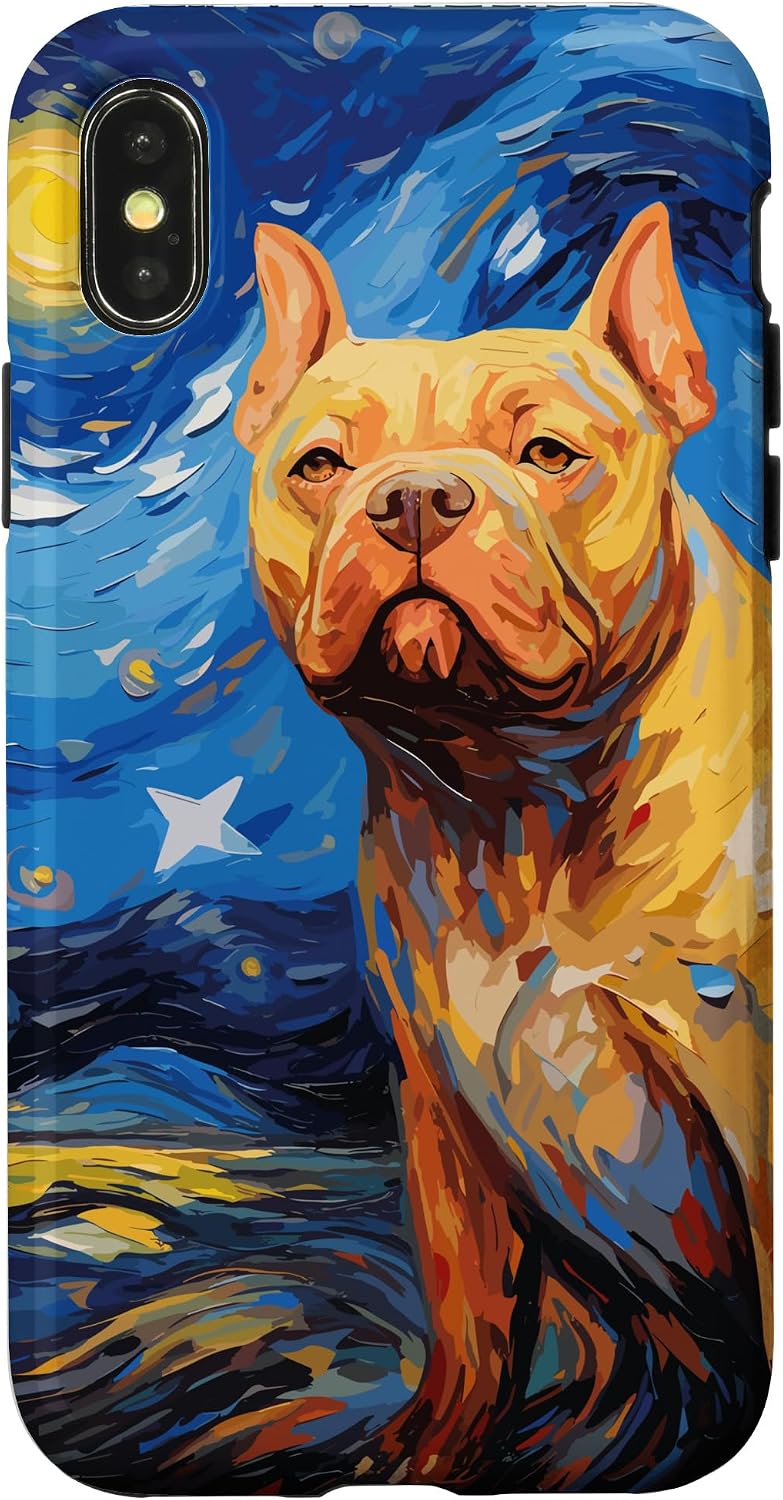 Amazon.com: iPhone X/XS American Bully Starry Night For Dog Mom Dog Dad ...