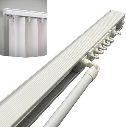 Vertical Blind Headrail Track, 89mm Width, Made to Measure, White, UK ...