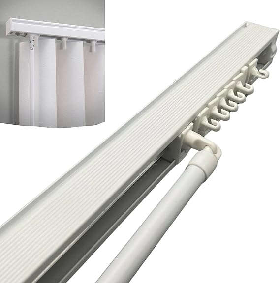 Vertical Blind Headrail Track, 89mm Width, Made to Measure, White, UK ...