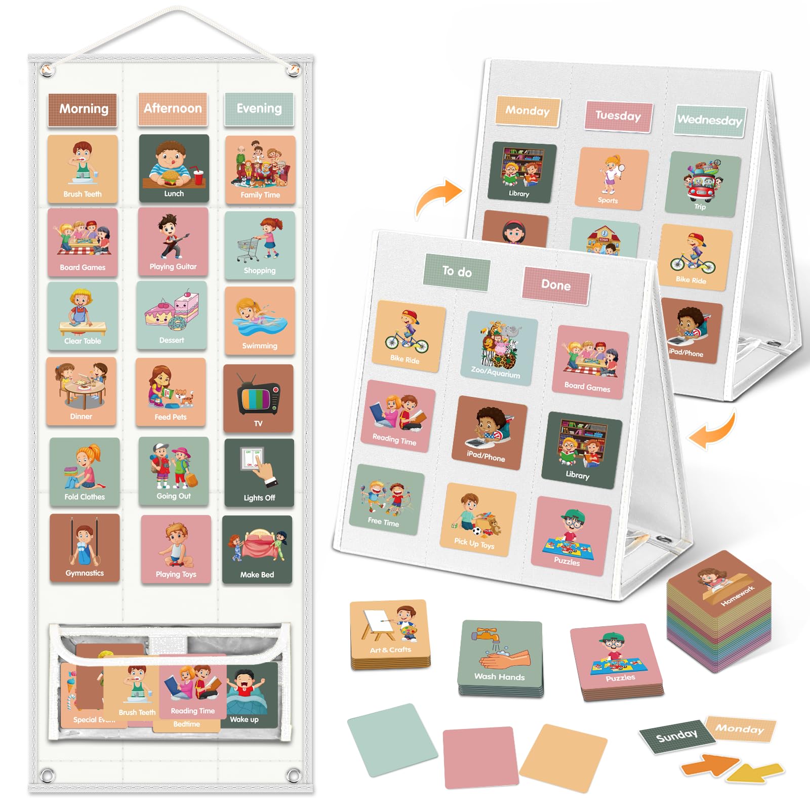 Snapklik.com : Godery Large Visual Schedule For Kids Chore Reward Chart ...
