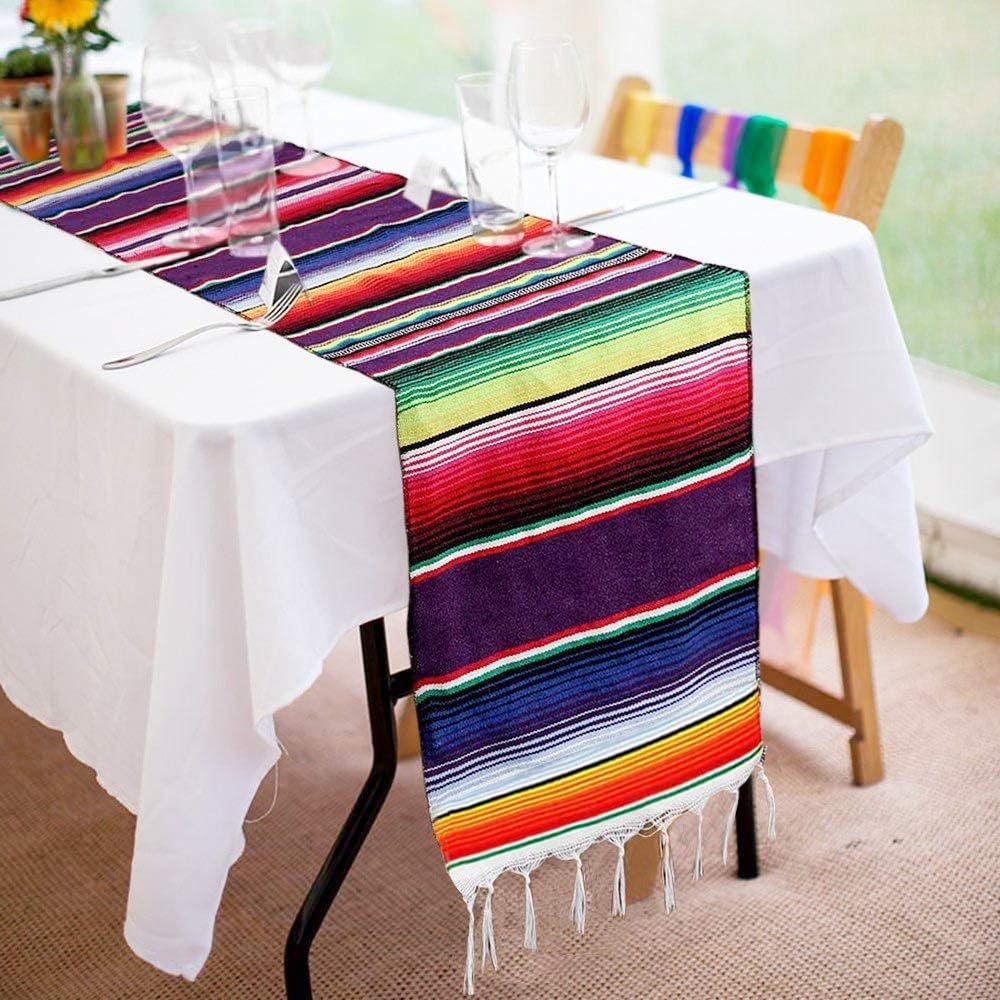 Amazon.com: Mexican Table Runner 14 x 84 Inch Mexican Serape Table ...