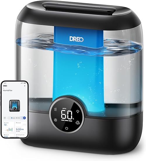 Amazon.com: Dreo Smart Humidifiers for Bedroom, 6L Top Fill Supersized ...