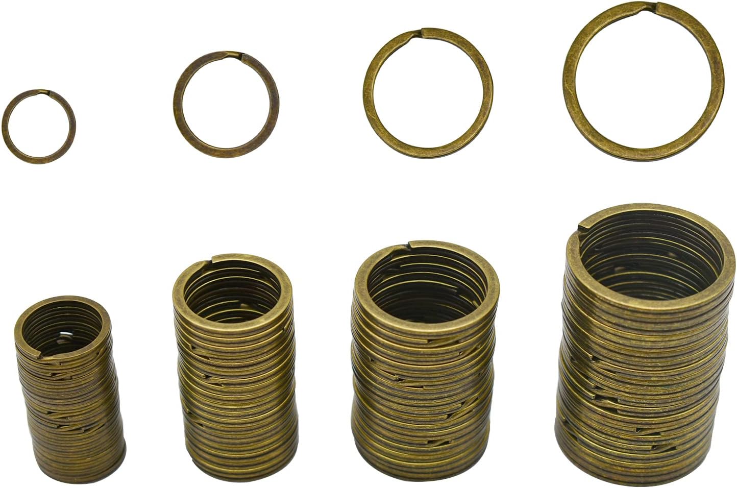 Amazon.com: Maydahui 80 PCS Split Key Chain Ring Assorted Size Flat ...