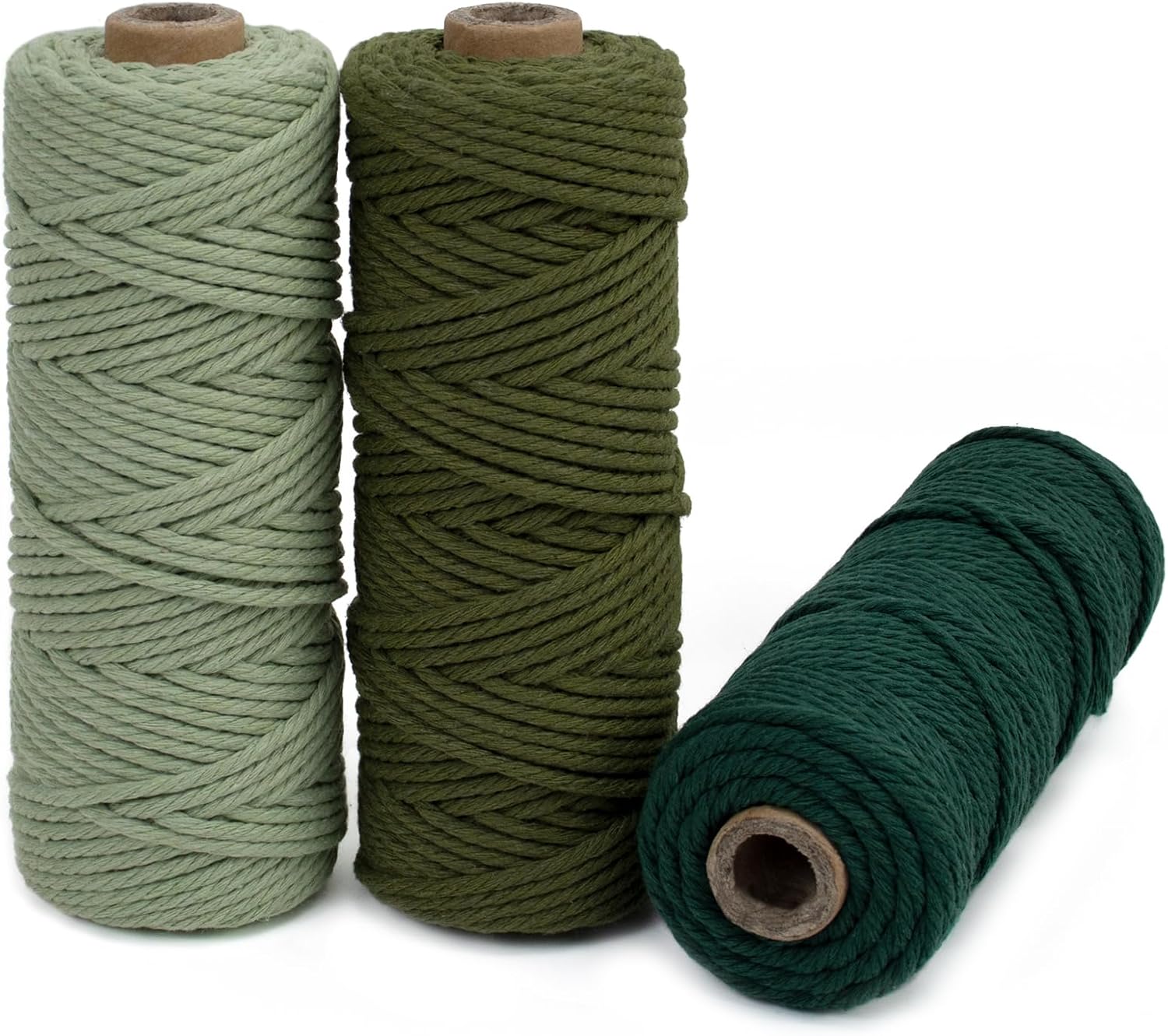 LEREATI Macrame Cord 3mm Set, 150m Thick Macrame Cotton Rope Yarn, 4 ...