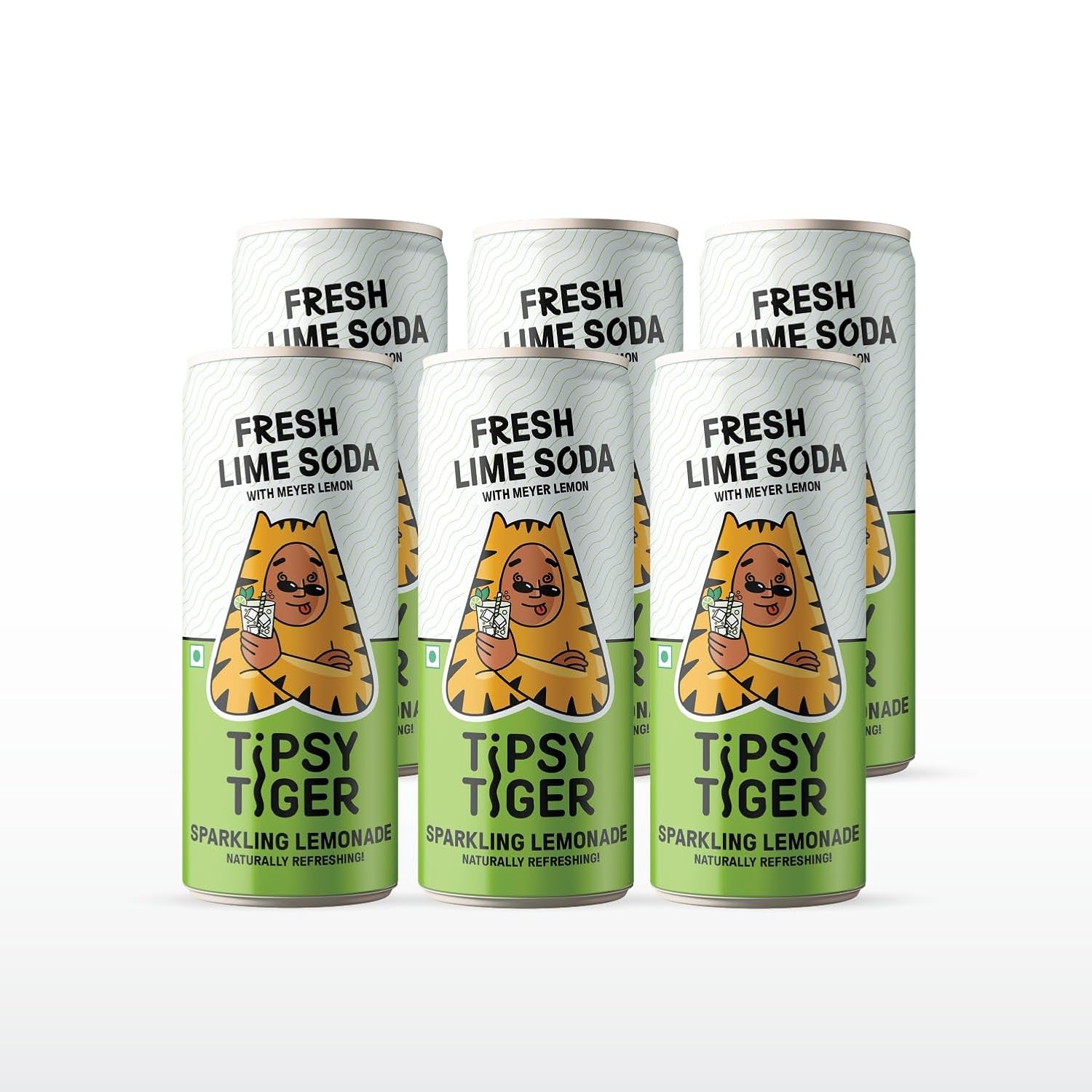 Tipsy Tiger Fresh Lime Soda, Sparkling Lemonade, Naturally Refreshing ...