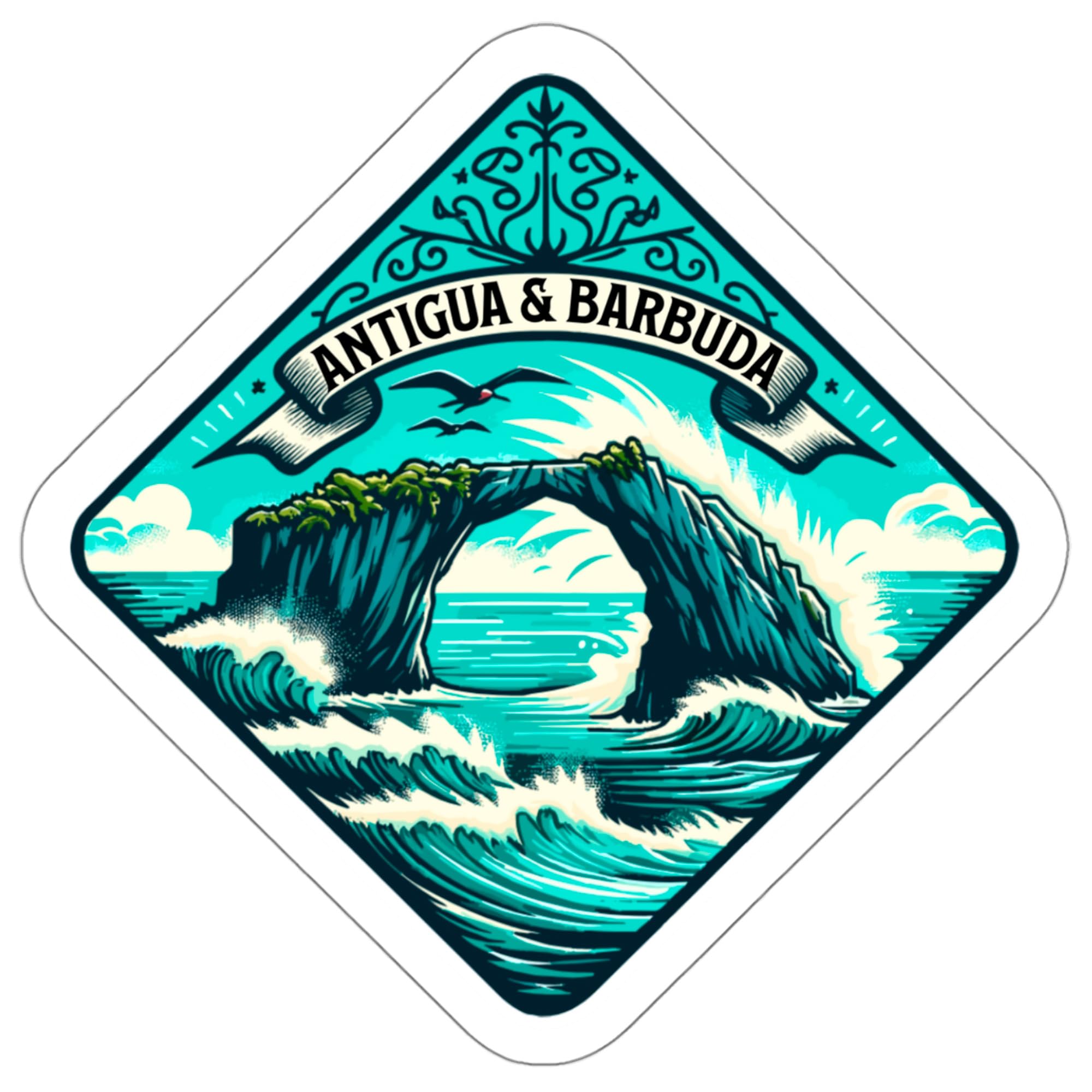 Amazon.com: Antigua and Barbuda Sticker Weatherproof Vintage Decal ...