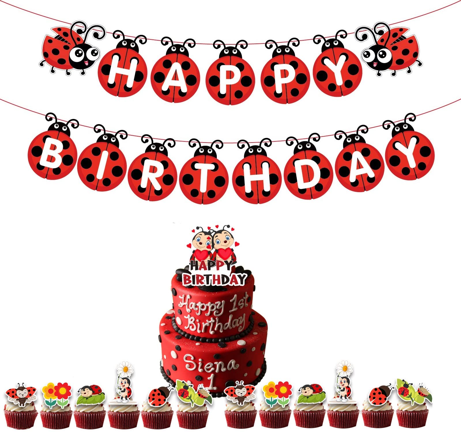 Ladybug Centerpieces For 1st Birthday