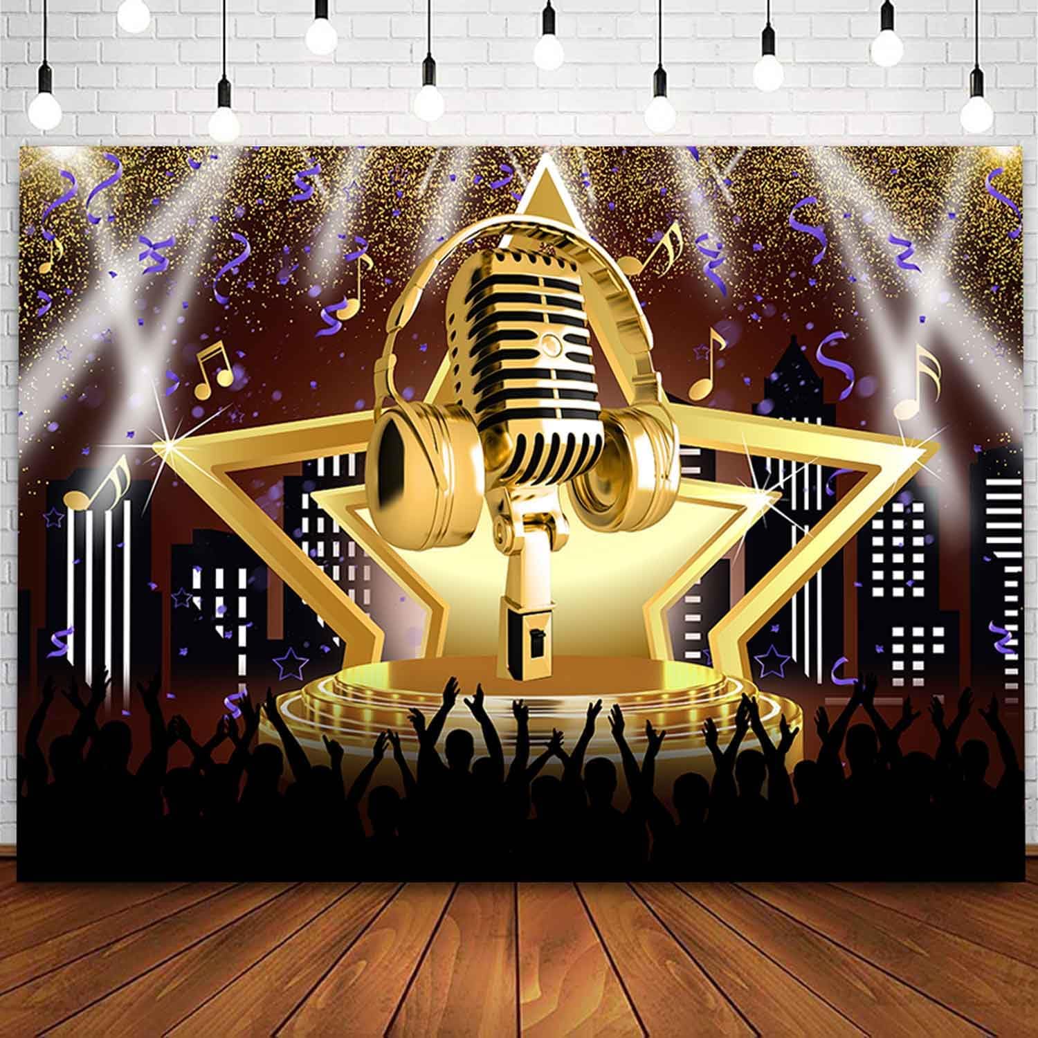 Amazon.com : Music Night Backdrop Blue Photography Backgrounds ...