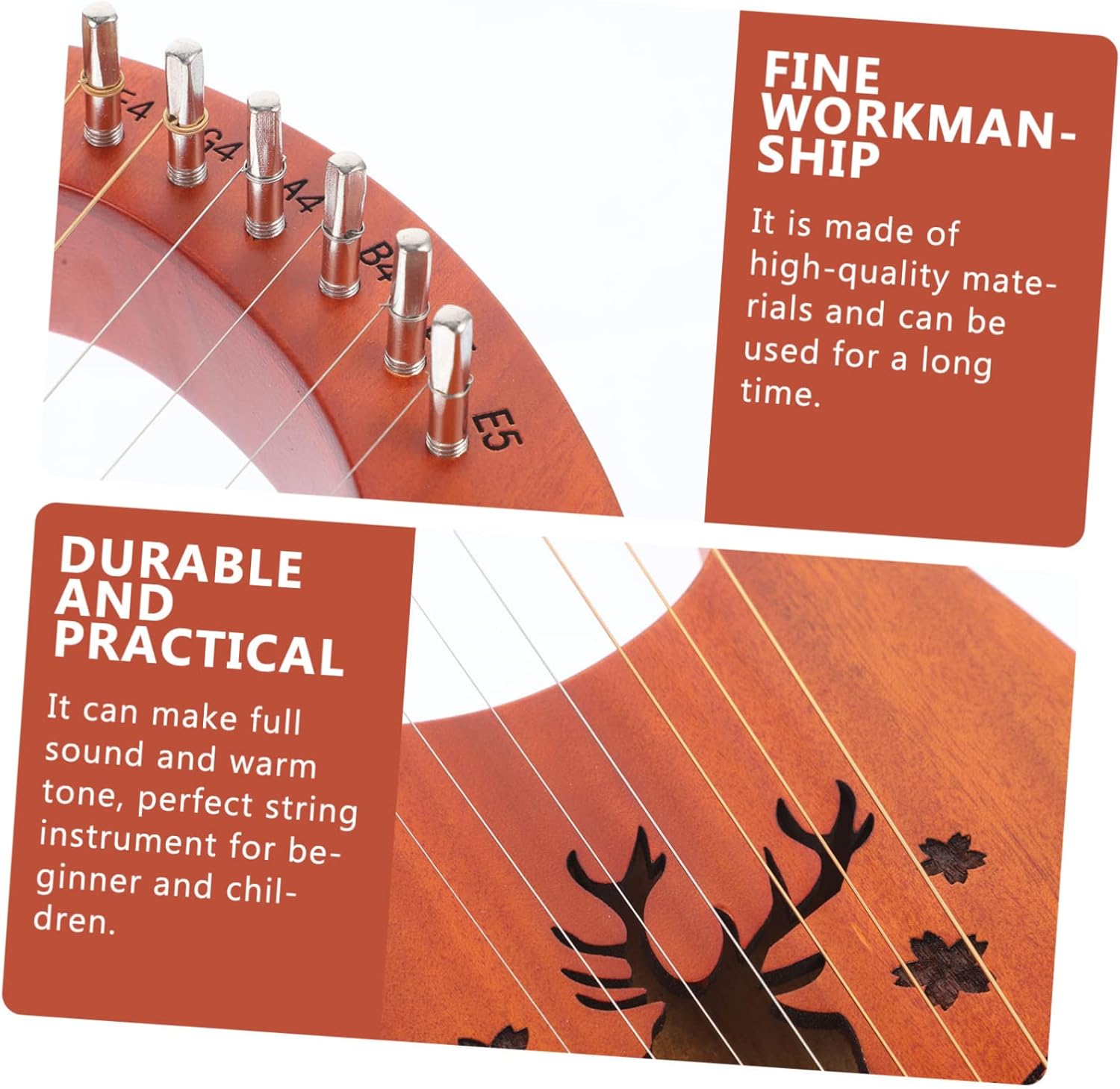 ERINGOGO 2 Sets 7 String Harp Lyre Harp for Beginners Adults Harp Diy ...