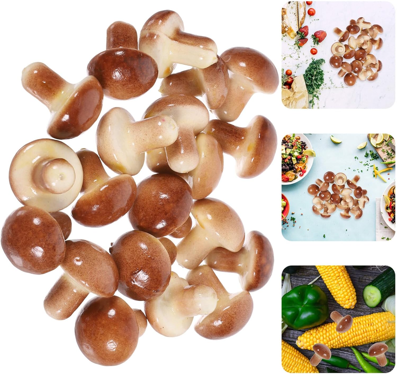 PRETYZOOM Setas falsas, 20 piezas de pequeñas figuras de hongos en ...