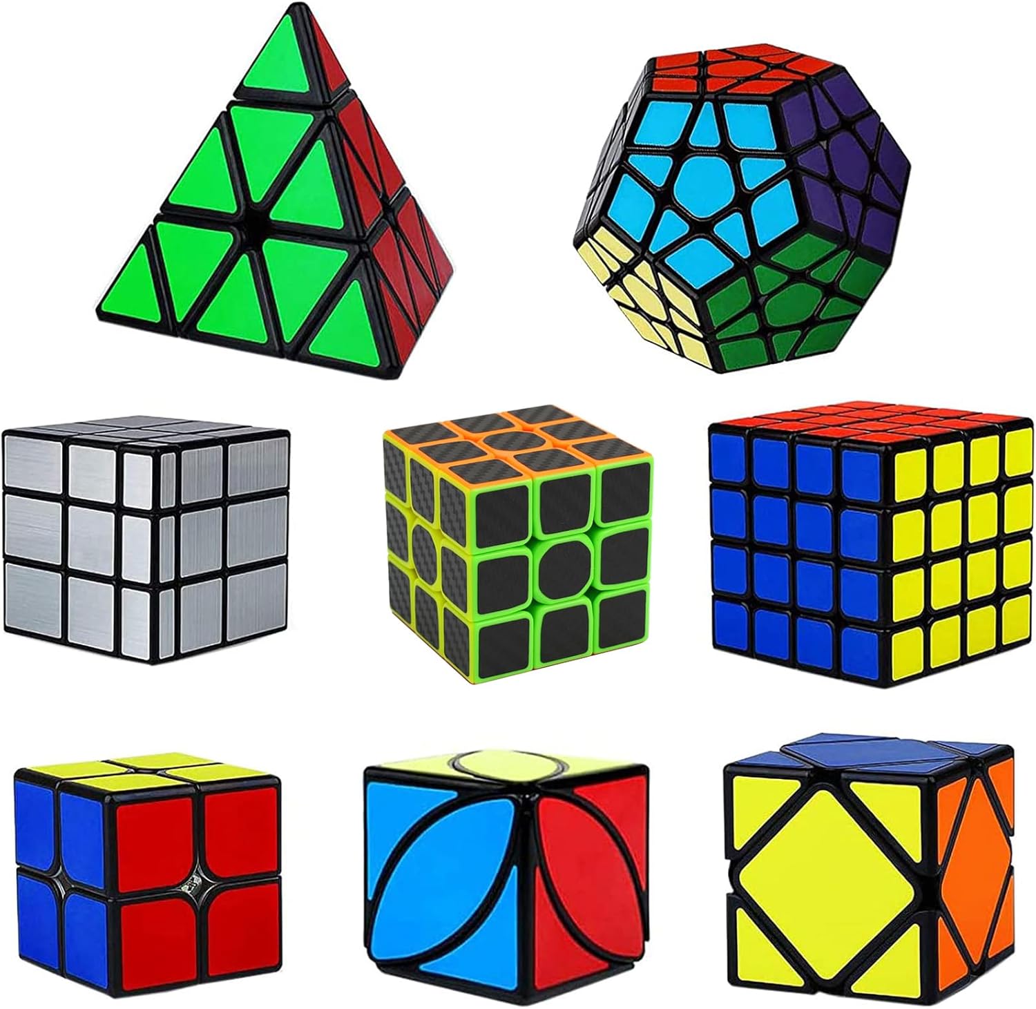 Juego de cubos de velocidad Ahyuan 8 en 1 Lujoso Qiyi Cubo Mágico Pack ...