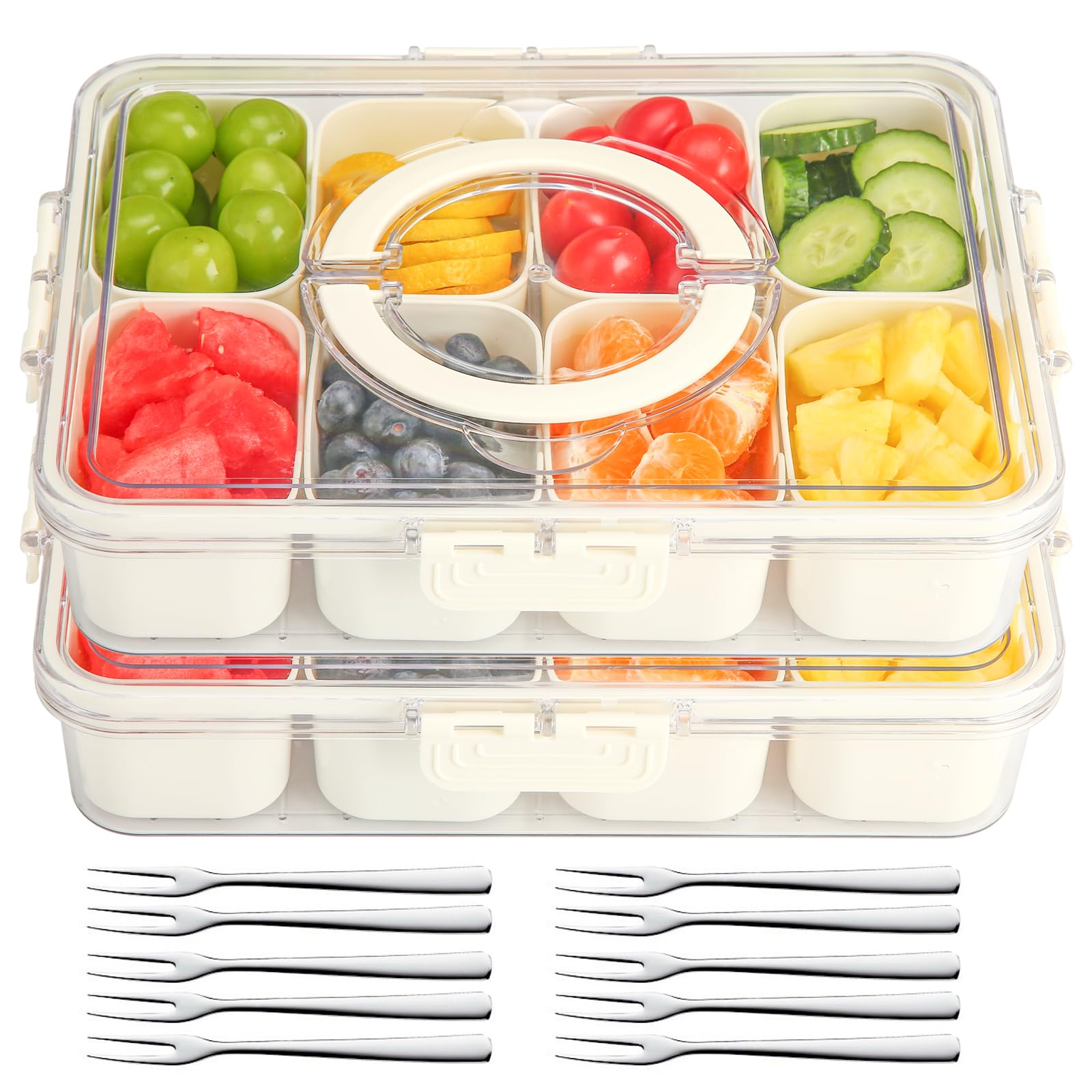 Amazon.com: Snackle Box Container, Divided Serving Tray with Lid and ...