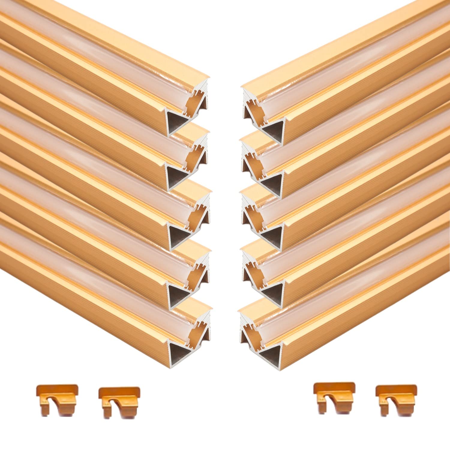 KSDLMPA 10 Pack 3.3ft/1 Meter Invisible Recessed YW-Shape LED Aluminum ...