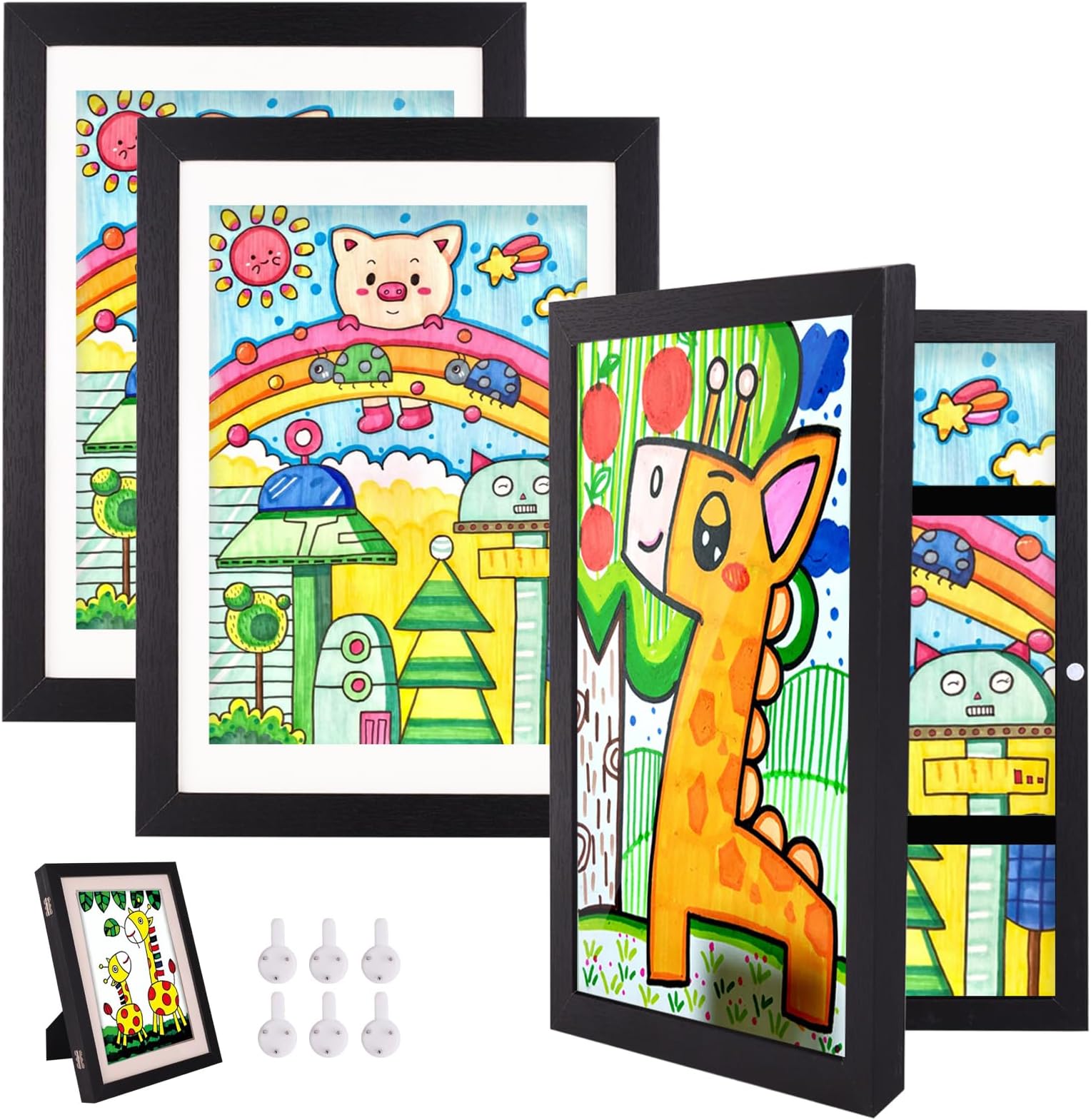 Amazon.com: HEPFLANZE 4 Pack Kids Artwork Frames Changeable 8.5 x 11 ...