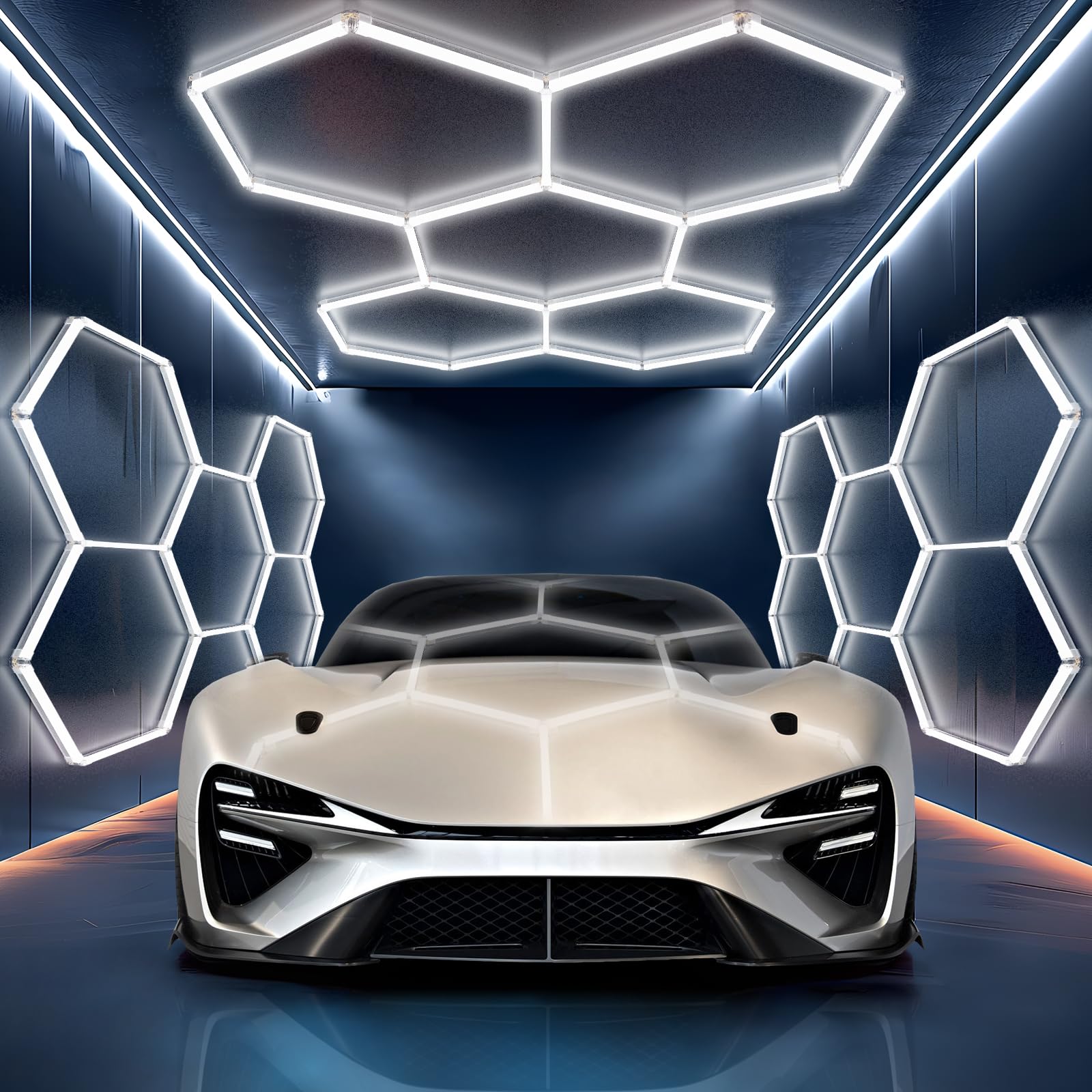 Hexagon Garage Lights-156W Hexagon LED lights,6500K 17280LM LED Hexagon ...