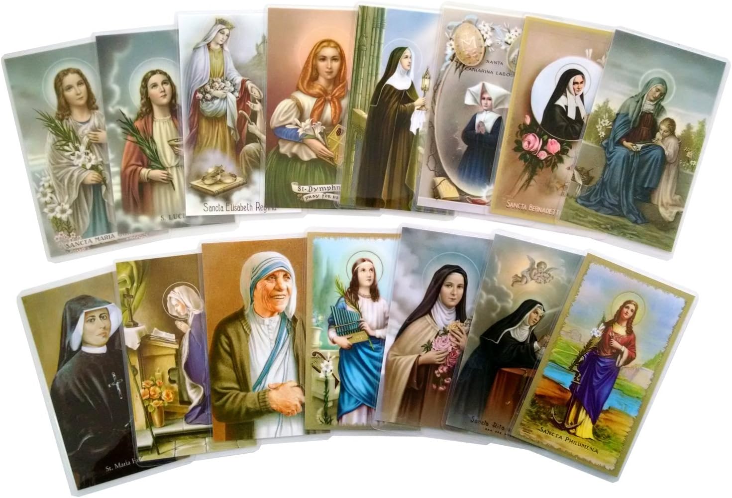 Amazon.com : Assorted Catholic Female Saints Laminated Prayer Cards ...