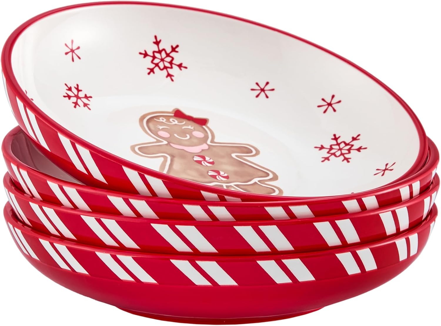 Amazon.com | Bico Traditional Gingerbread Man Pasta Bowls, 35oz Salad ...