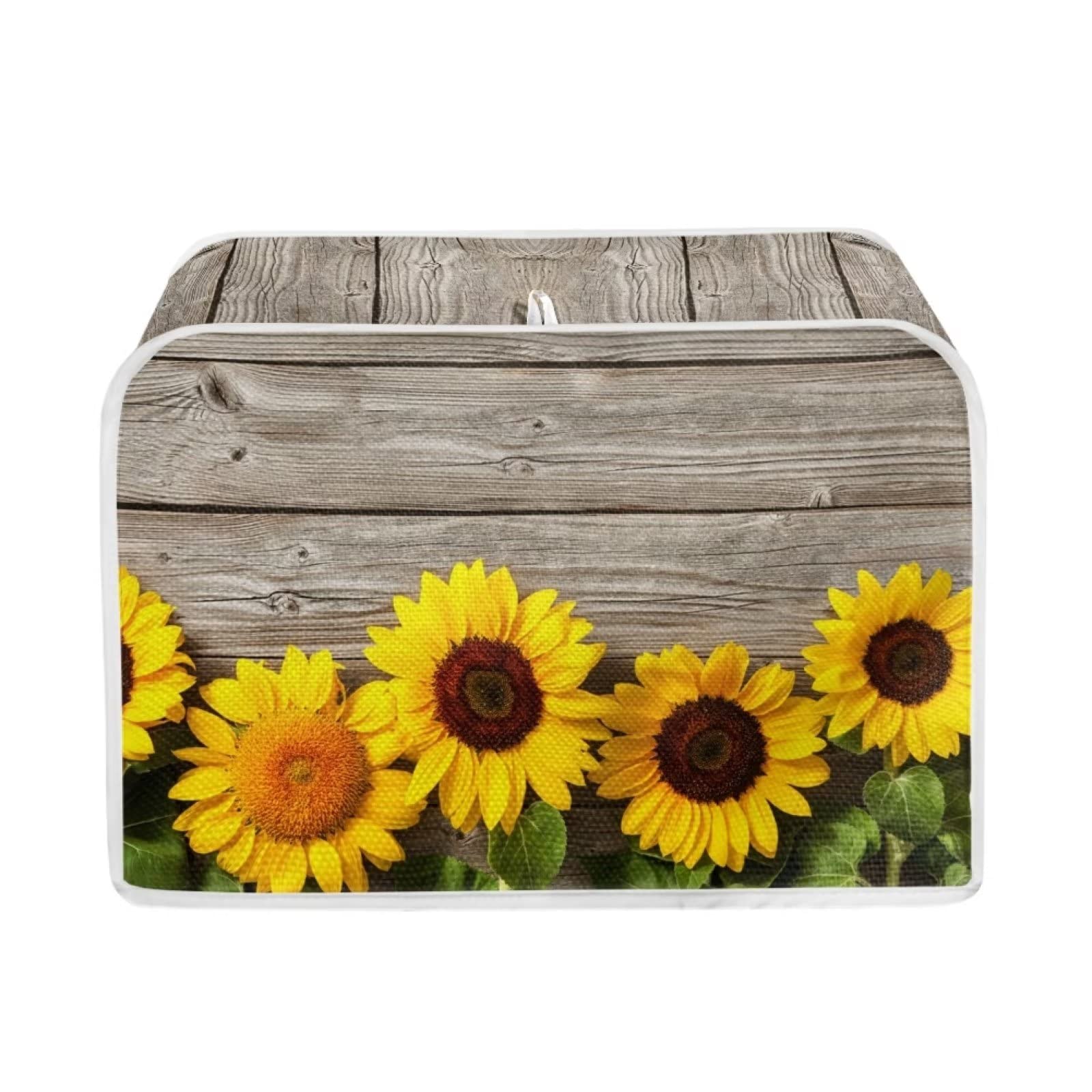 Amazon.com: Biyejit Wood Sunflower Print Toaster Cover Appliance 4 ...