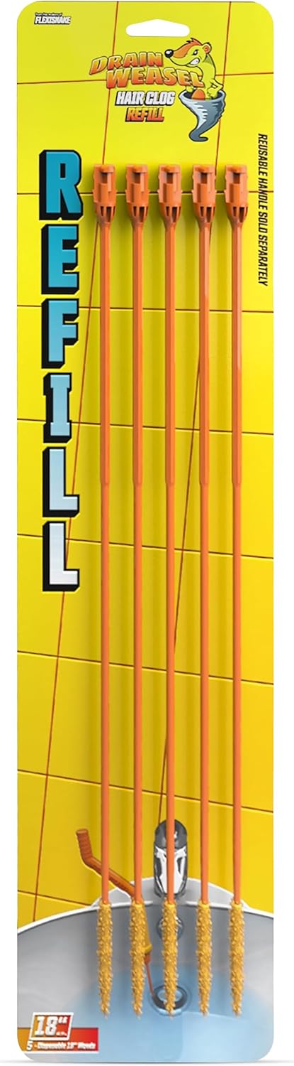 Amazon.com: FlexiSnake Drain Weasel Refill - Sink Snake Hair Clog ...