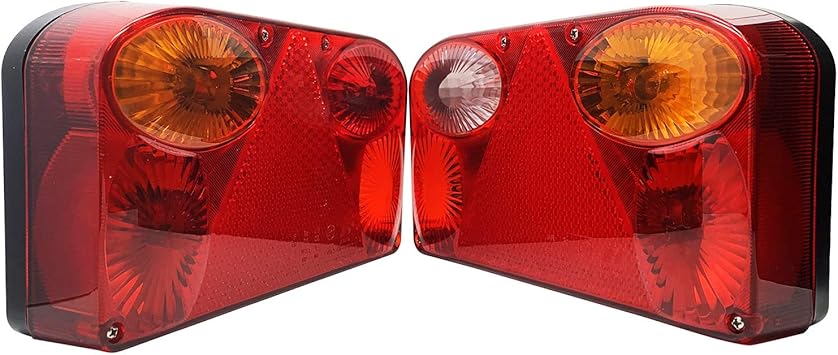 DARKGUARD 2 x Trailer Tail Lights With Fast Connector, 12V Trailer Rear ...