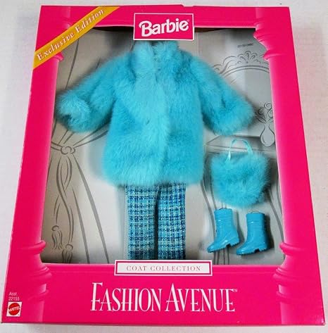 Amazon.com: Barbie Fashion Avenue Faux Fur Blue Coat - Exclusive ...