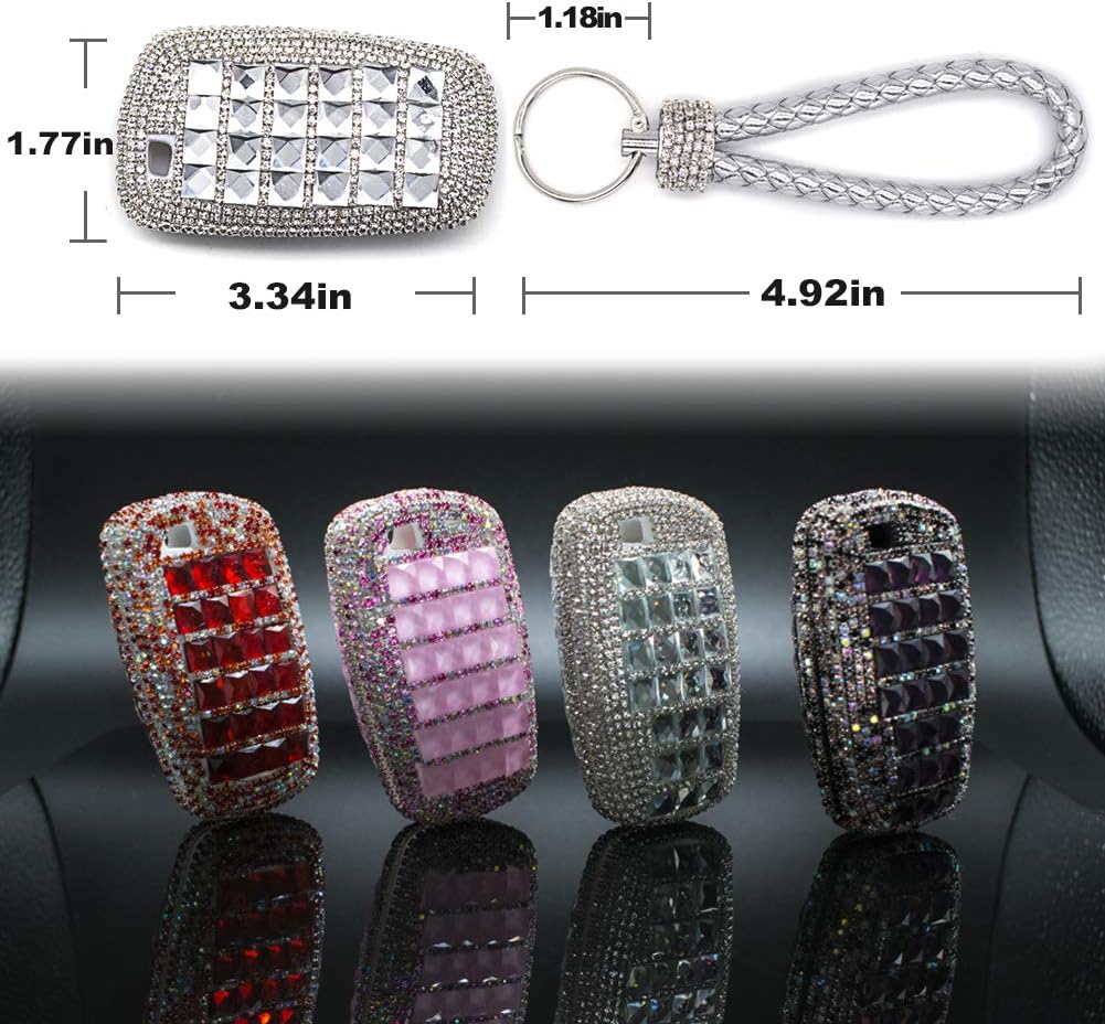 Amazon.com: PGONE Luxury Bling Rhinestone Crystal Diamond Key Fob Case ...