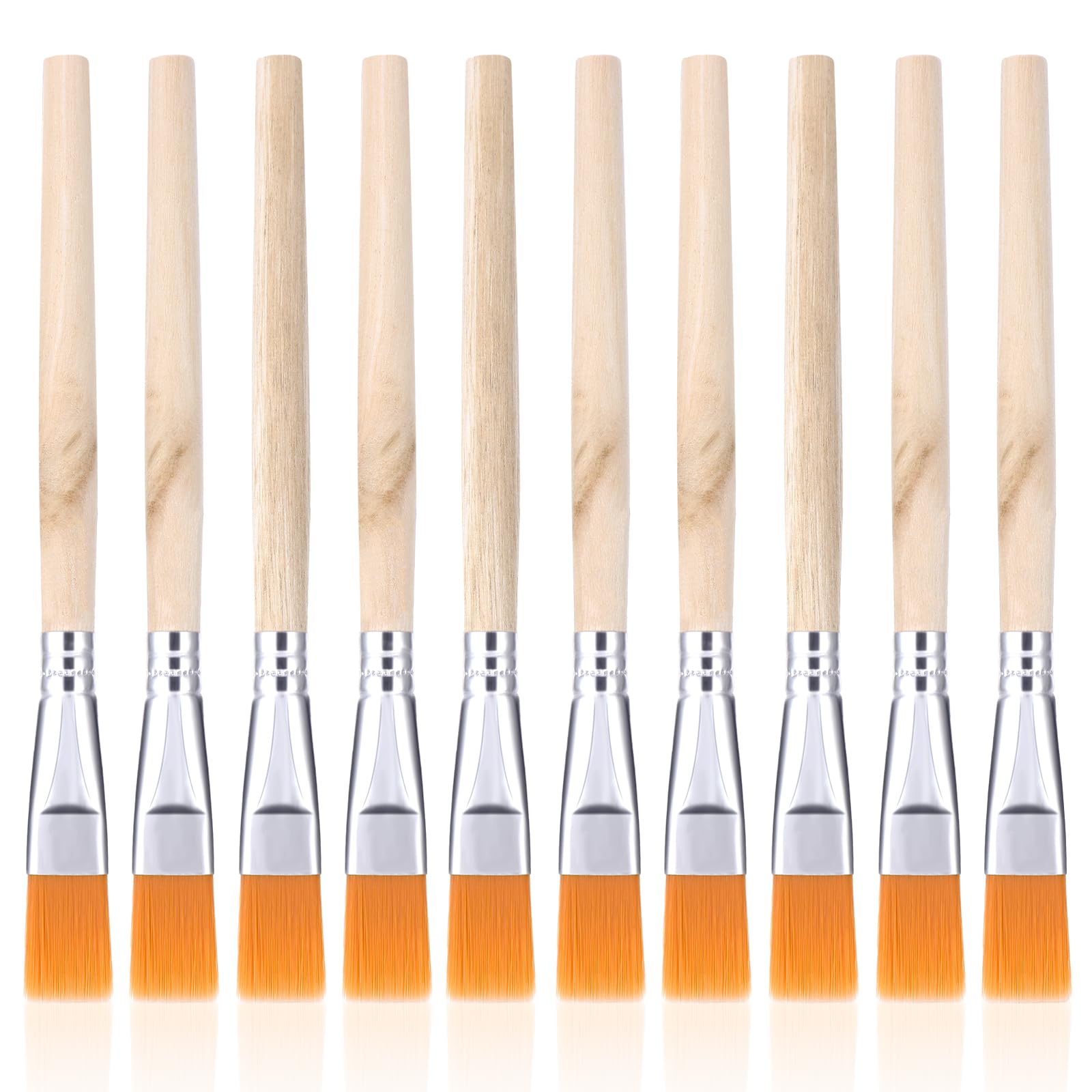 Amazon.com: 10Pcs 3/4 Inch Flat Kids Paint Brushes Wood Craft Paint ...