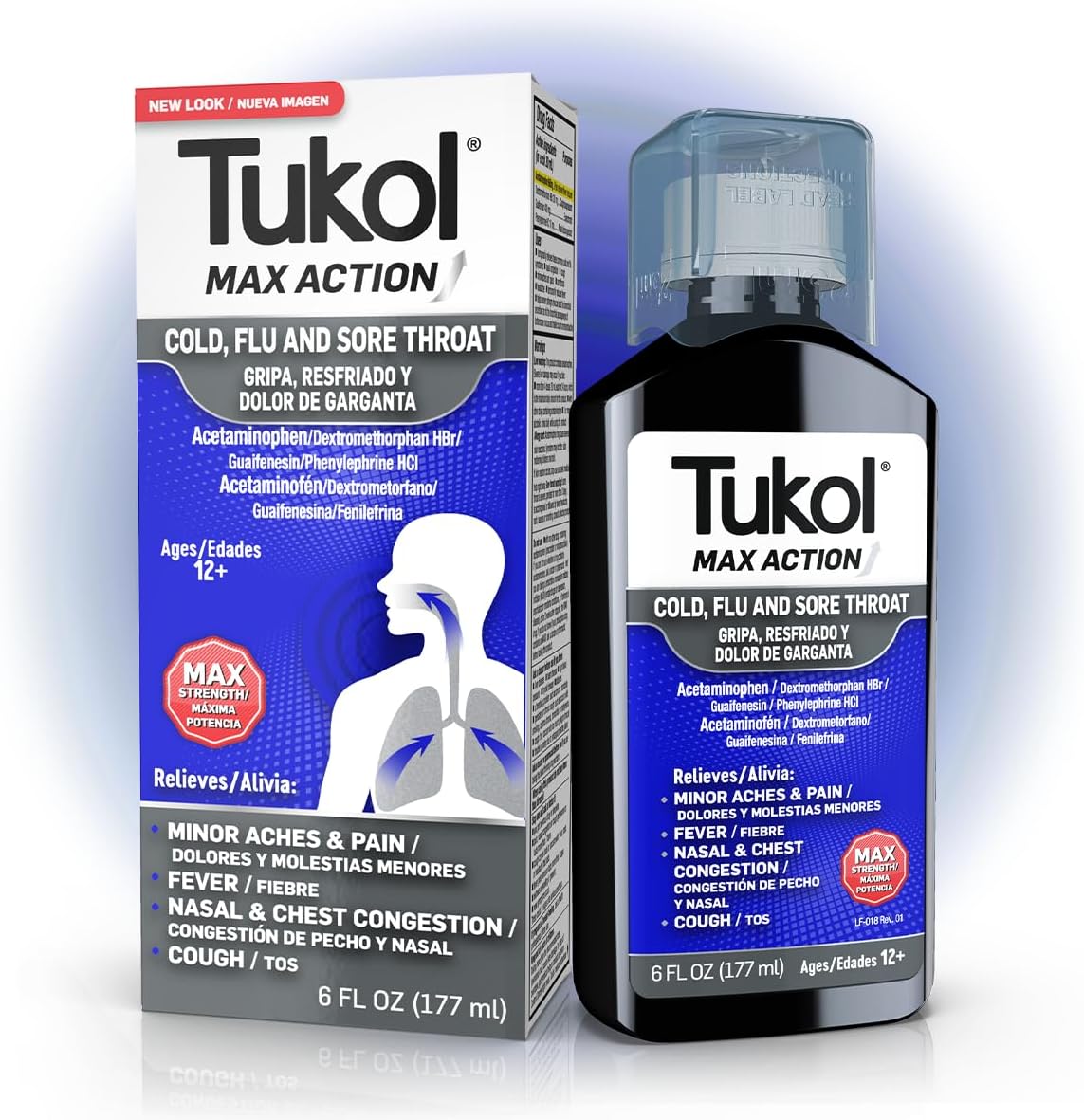 Amazon.com: TUKOL Max Action Tos Y Resfriado - Resfriado, dolor de ...