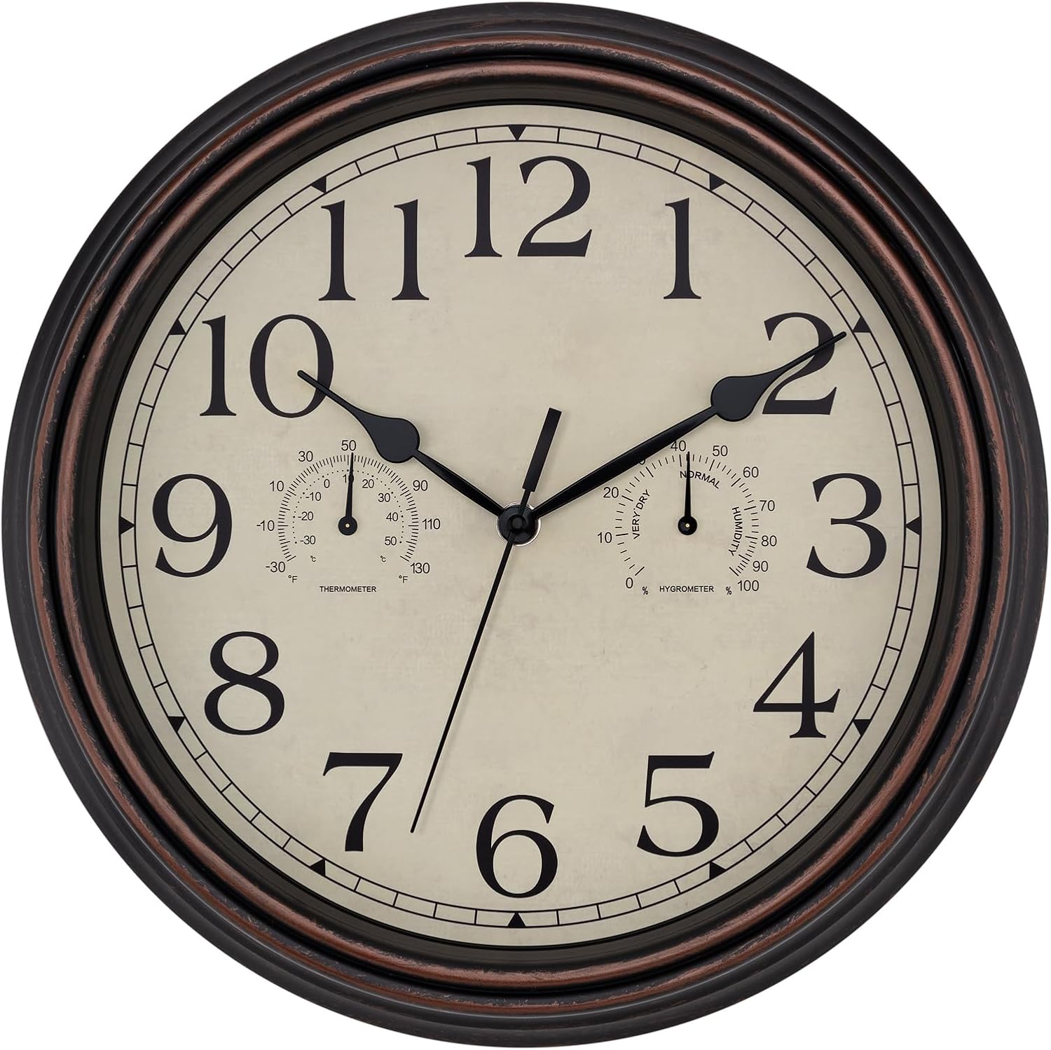 Amazon.com: Foxtop Indoor Outdoor Waterproof Wall Clock with ...