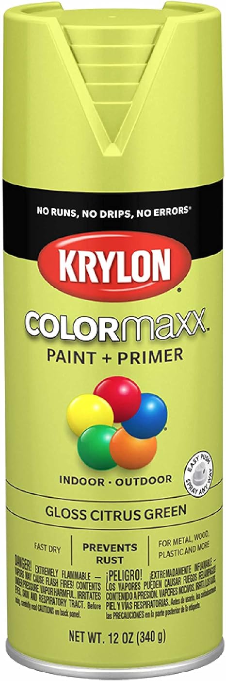 Krylon K05512007 COLORmaxx Spray Paint and Primer for Indoor/Outdoor ...