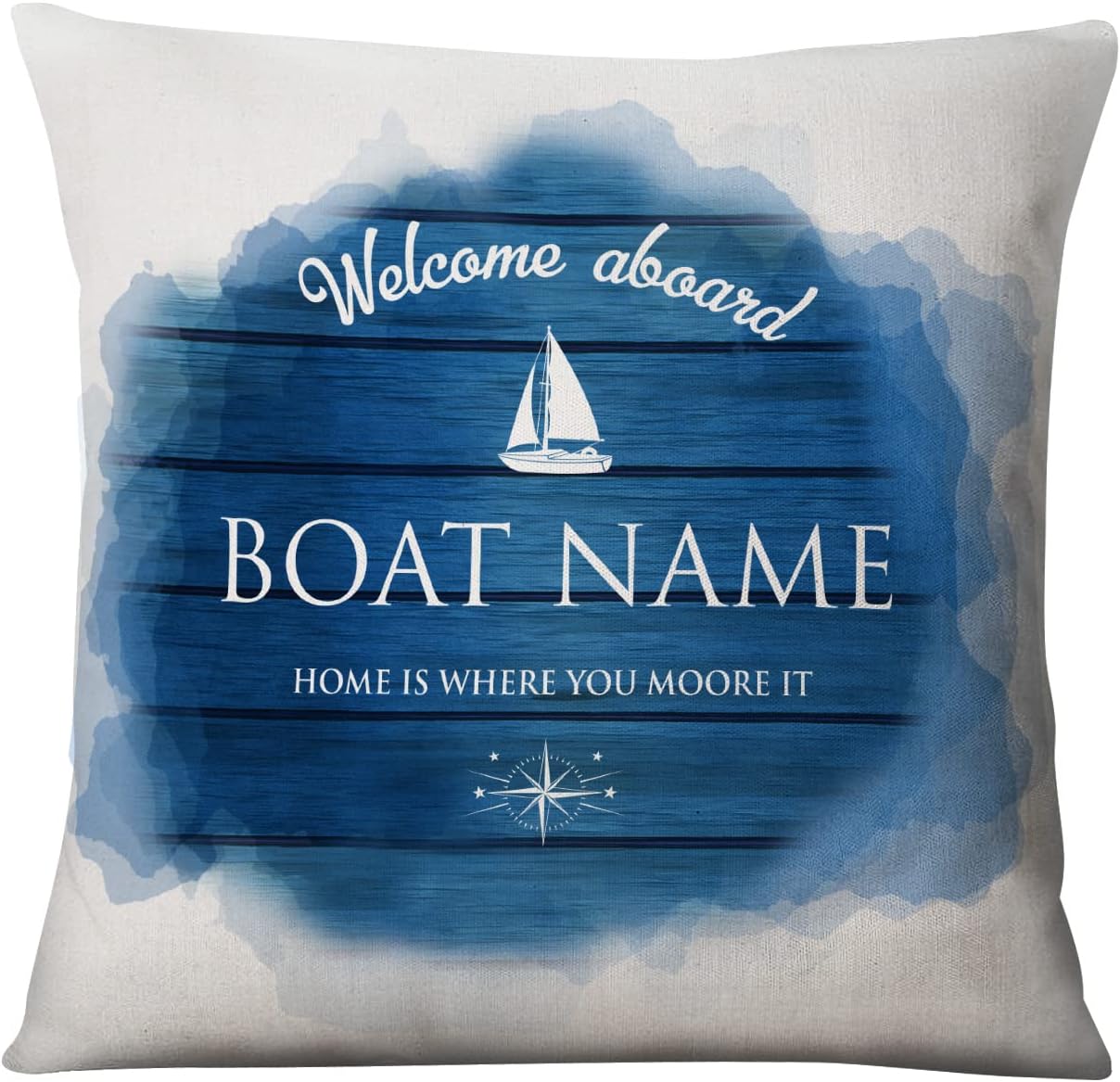 Artylicious Personalised Sail Boat Cushion - boating gift for narrow ...