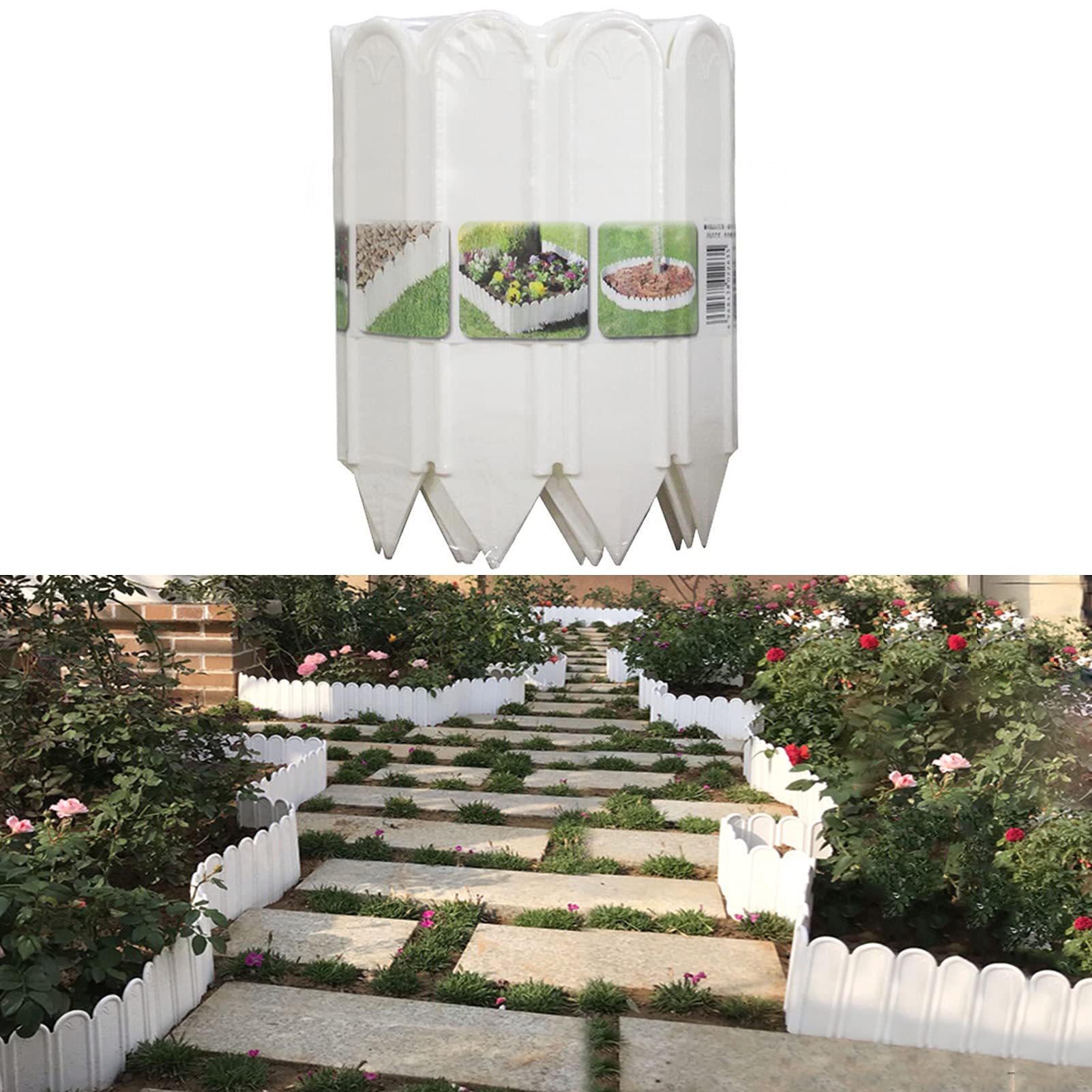 Buy White Flexible Plastic Garden Edging, Lawn Borders, Thickness 3.3 ...