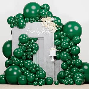 Amazon.com: PartyWoo Dark Green Balloons 138 pcs Different Sizes of 18 12 10 5 Inch Pearl Hunter ...