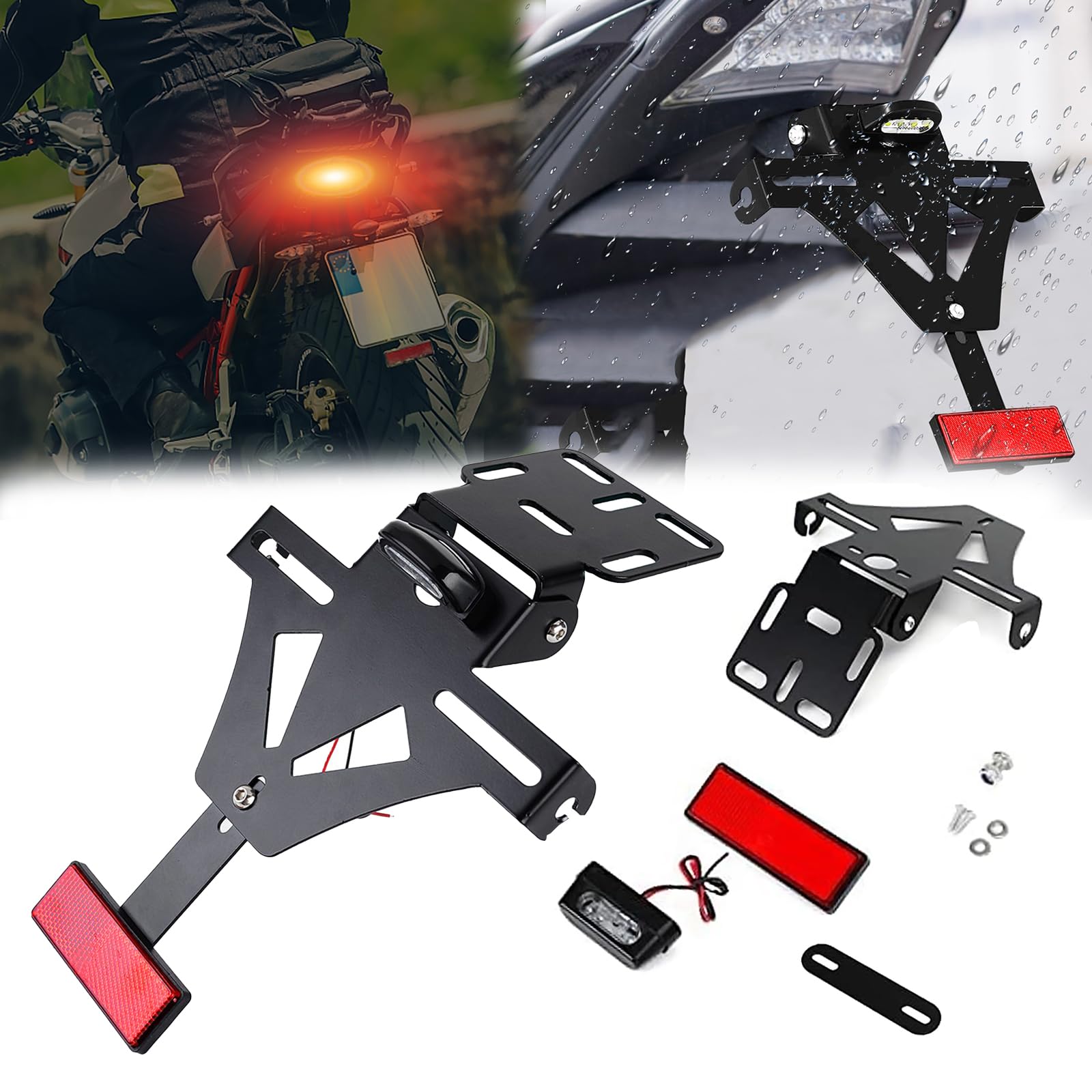 Amazon.fr : Support De Plaque Moto, Universel Support Plaque Moto Porte ...