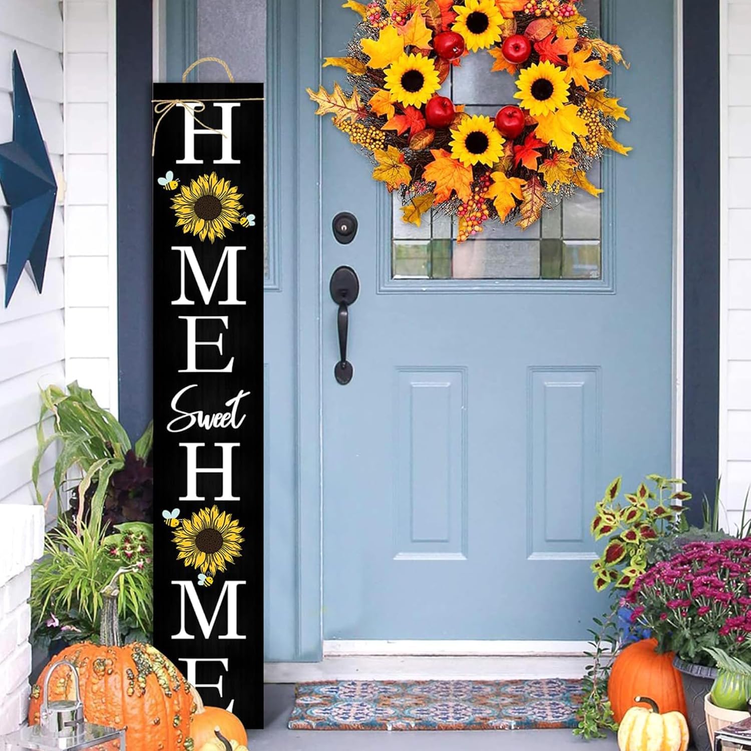 Amazon.com : My Word! Hello Sunshine Black w/Sunflowers - Tall Outdoor ...