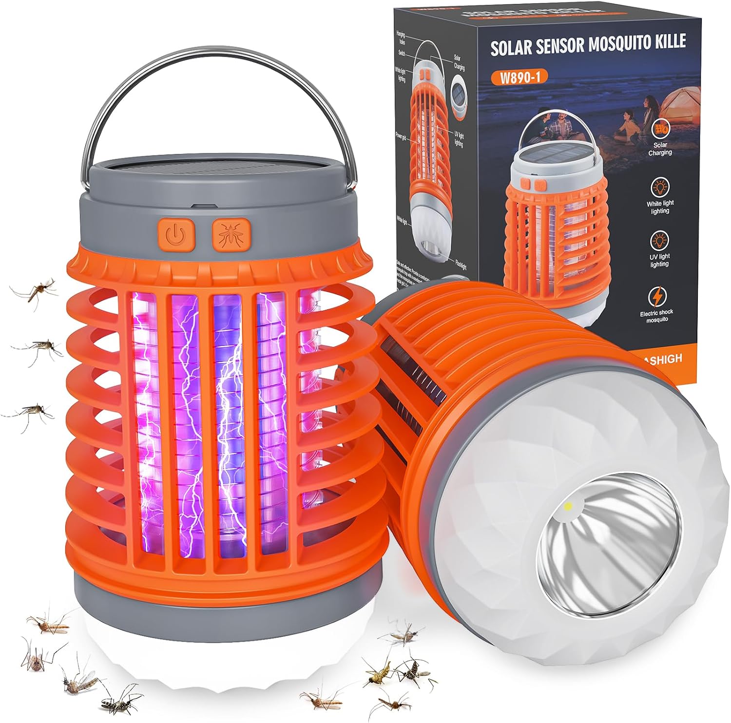 2 Pack Solar Bug Zapper Outdoor Waterproof Mosquito Zappers for Patio ...