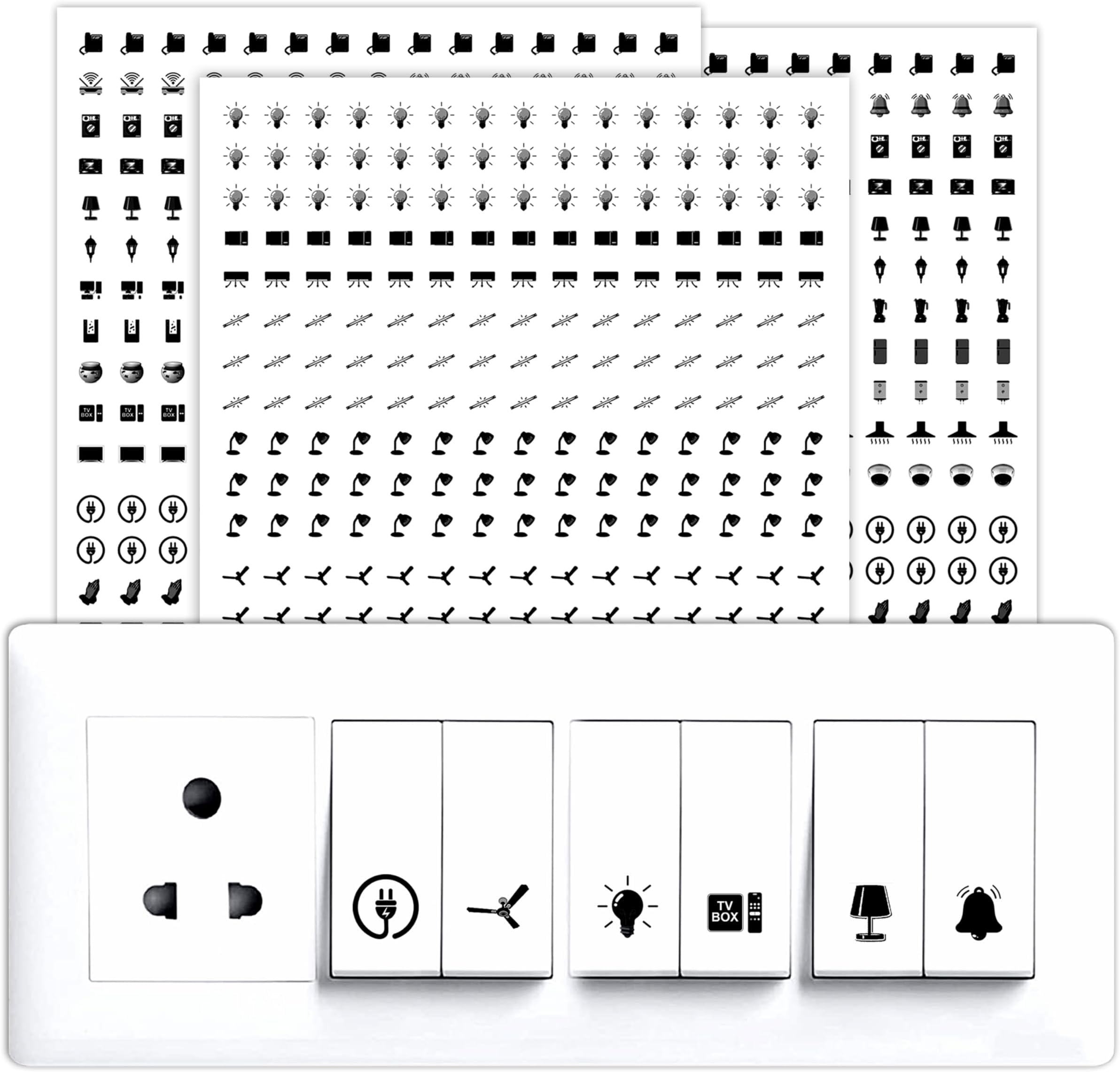 Buy 11 Strokes Switch Board Stickers for Home - 3 Sheets Self Adhesive ...